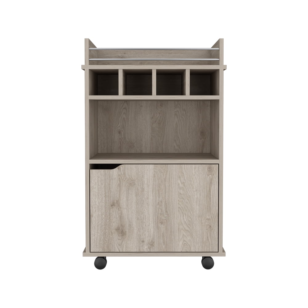 DUOSONG Bar Cart Kinsley, Living Room, Light Pine Beige Engineered Wood ...