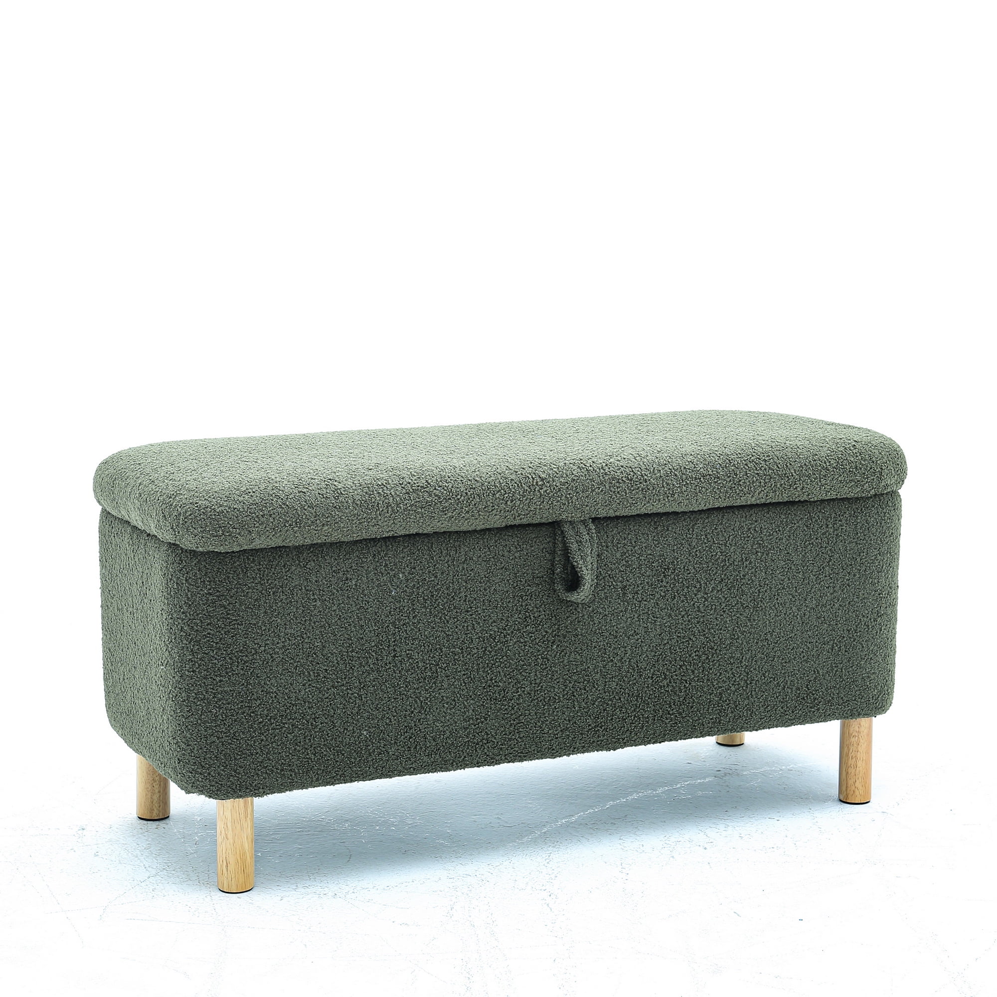 DUOSONG Basics Upholstered Storage Ottoman And Entryway Bench Green ...