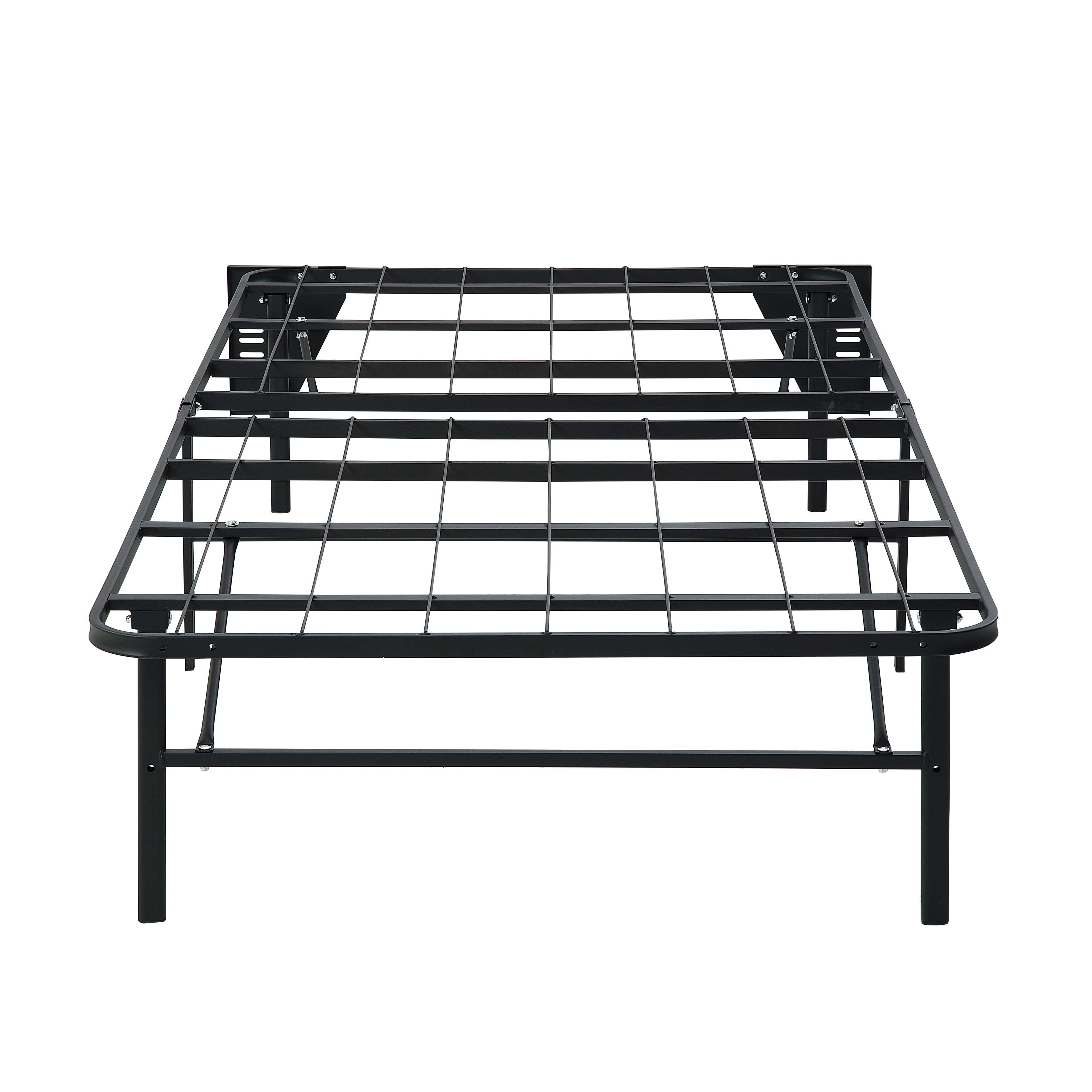 DUOSONG Black Foldable Bed Frame, Twin Size with Toolless High Profile ...