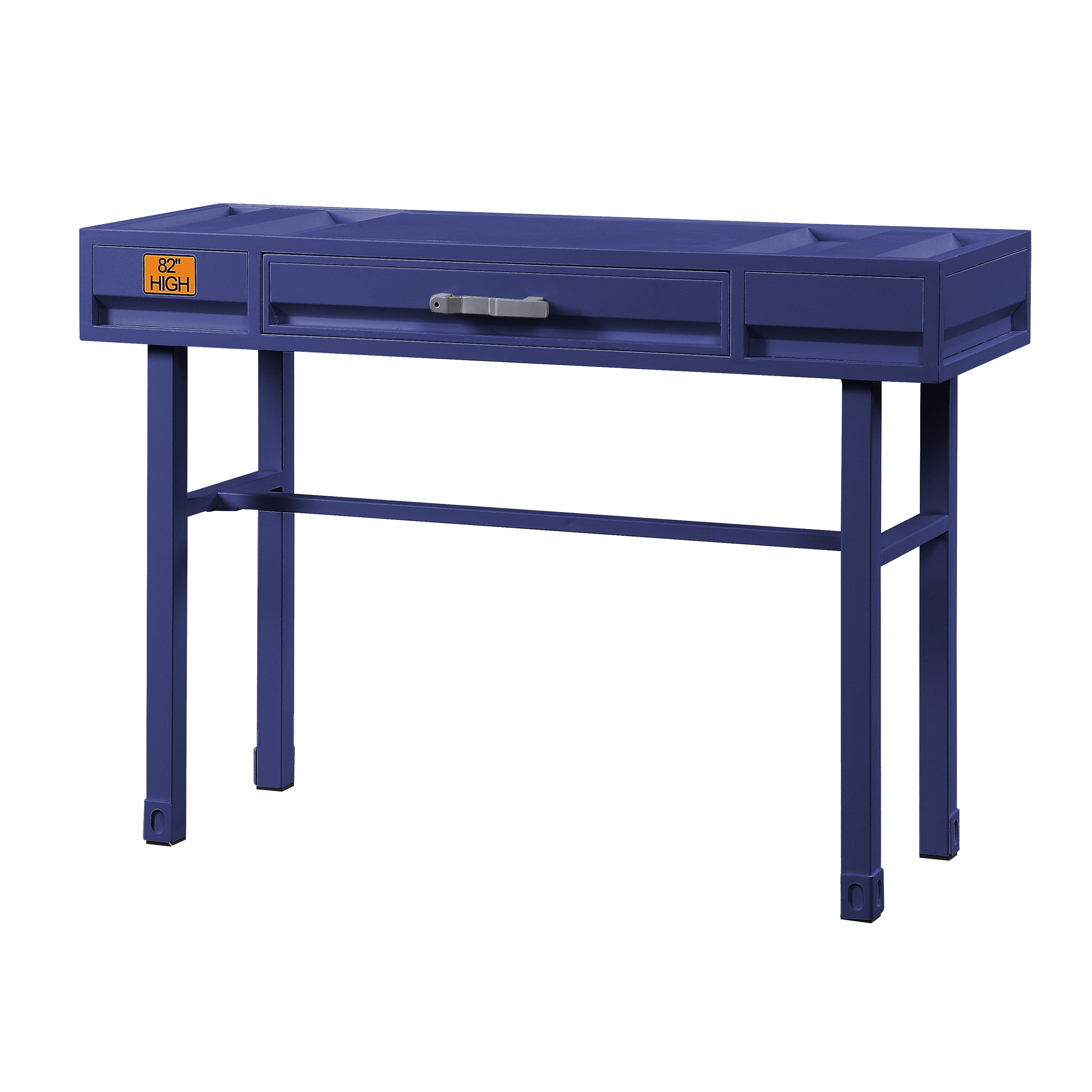 DUOSONG Blue Writing Desk With 1 Drawer Blue Wood+Metal Furniture ...