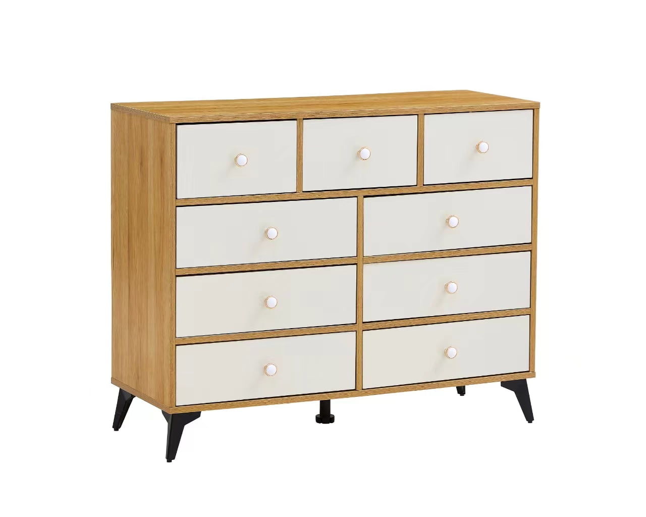 DUOSONG Cabinet Wood Mdf Boards, 9 Drawers Dresser, Wood Colour Wood ...