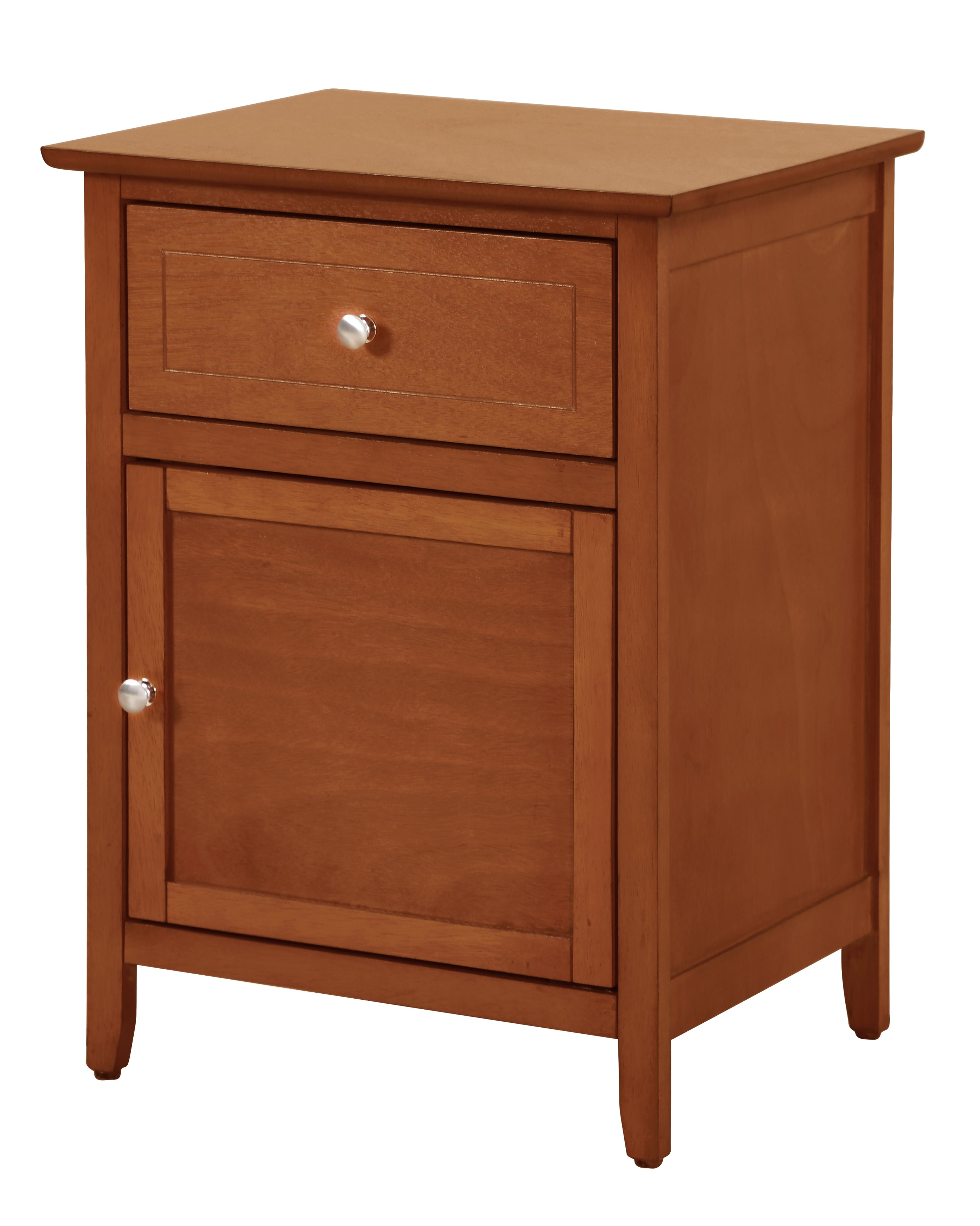 DUOSONG Charming Oak Transitional Nightstand Oak Particle Board ...