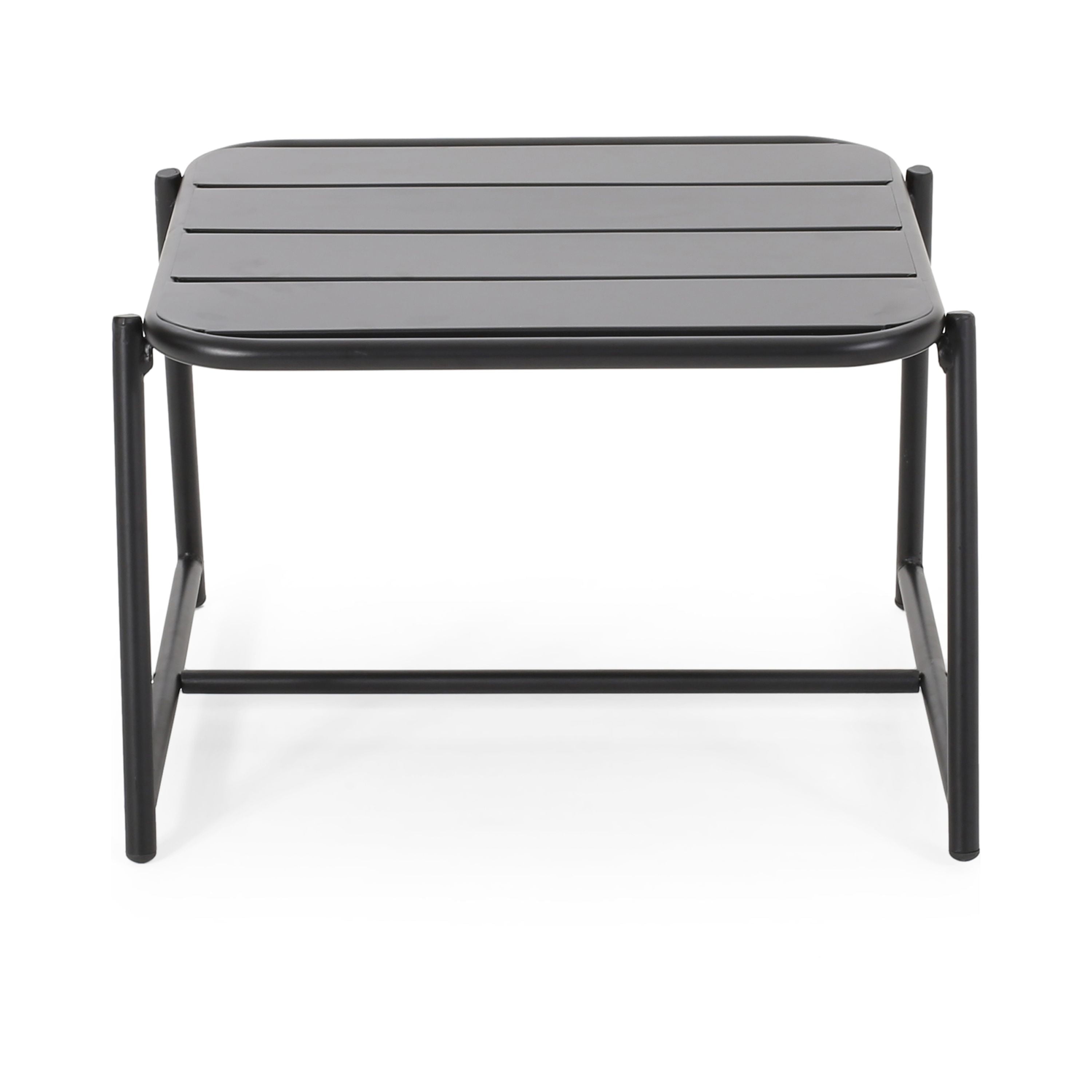 DUOSONG Conrad Side Table, 1-Piece Matte Black Iron Patio Furniture Set ...
