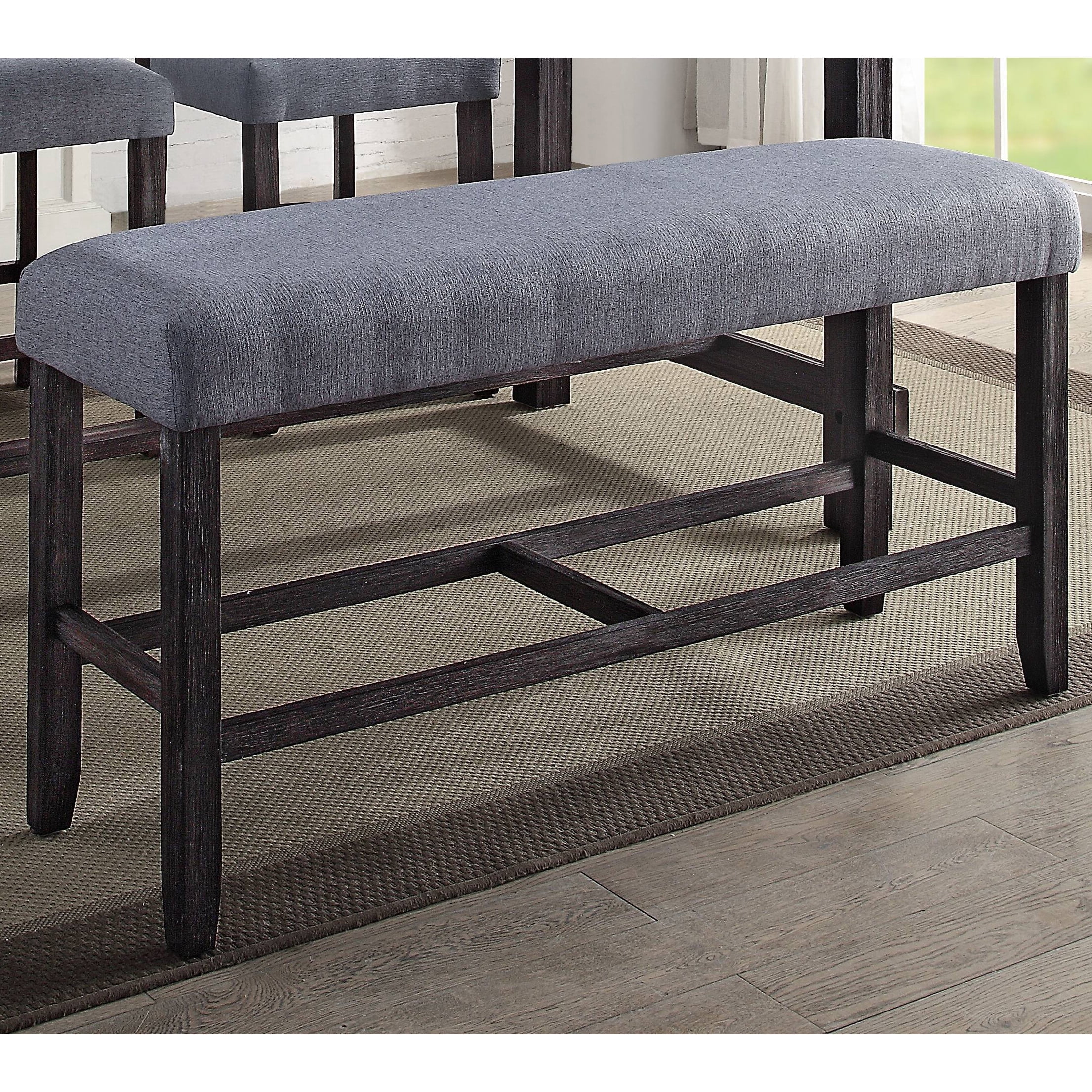 DUOSONG Counter Height Bench, Grey And Weathered Espresso, 24.5 lb ...