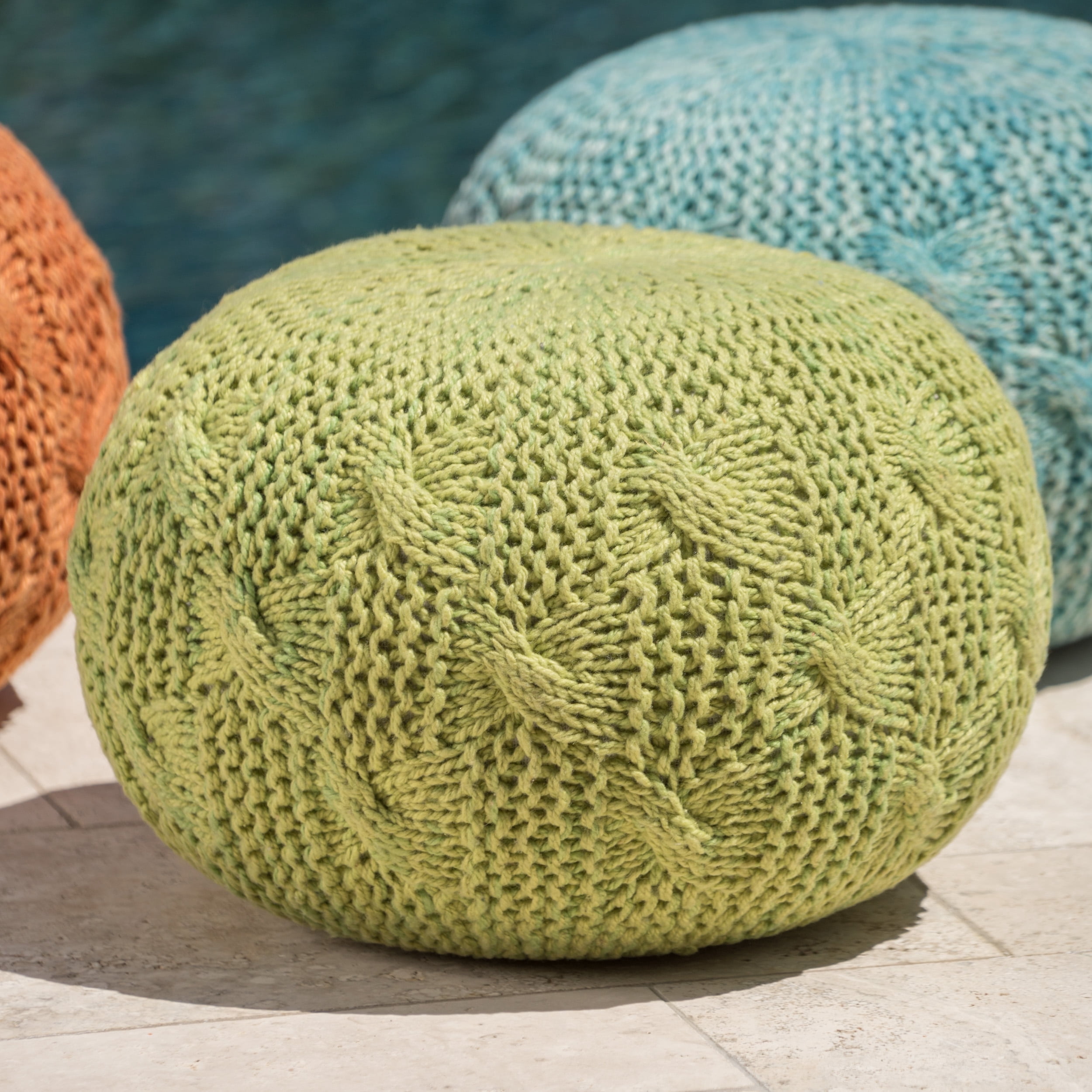 DUOSONG Deon Pouf Lime green PET Furniture Primary Living Space Bean ...