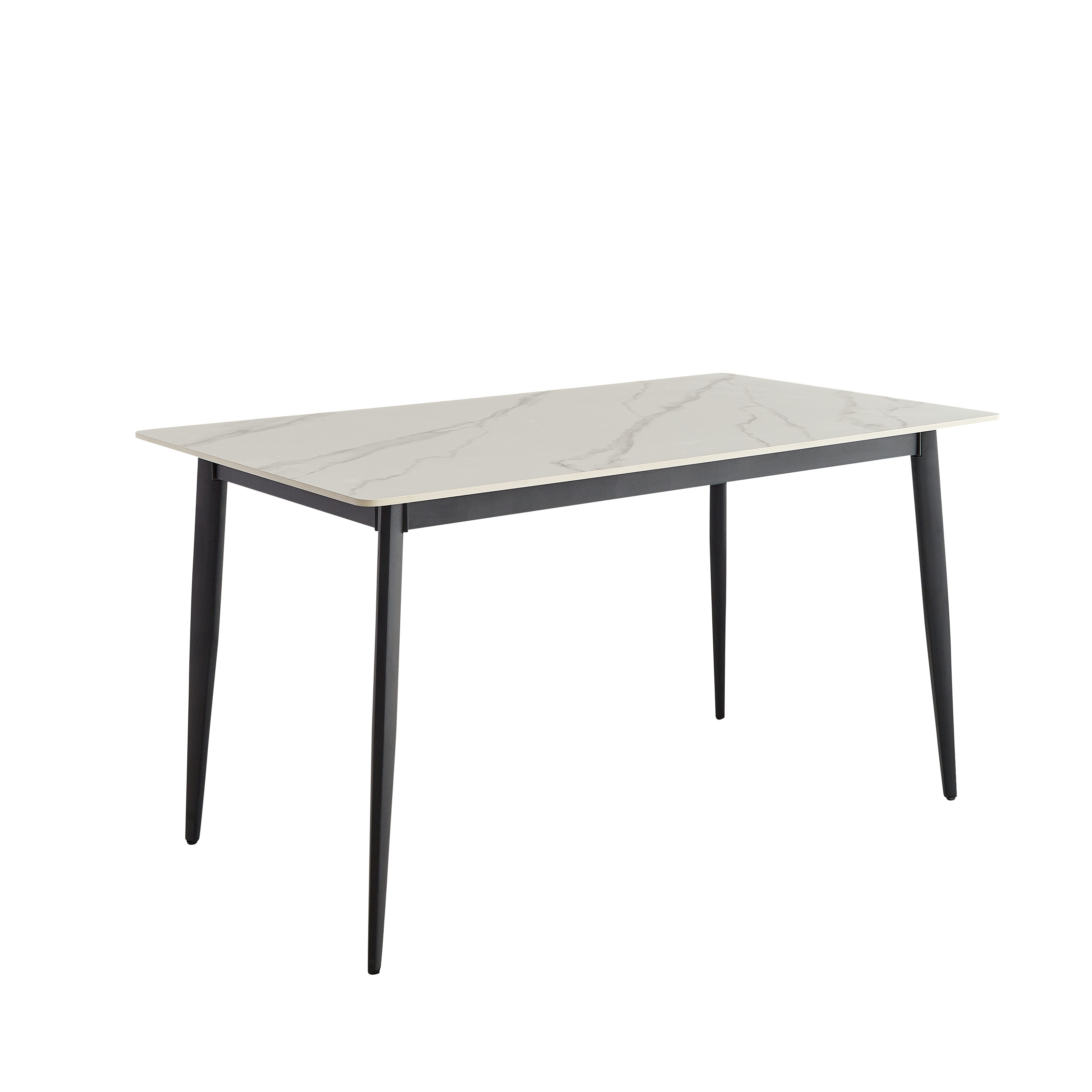 DUOSONG Dining Table Table 55" Rectangular White Kitchen Table With ...