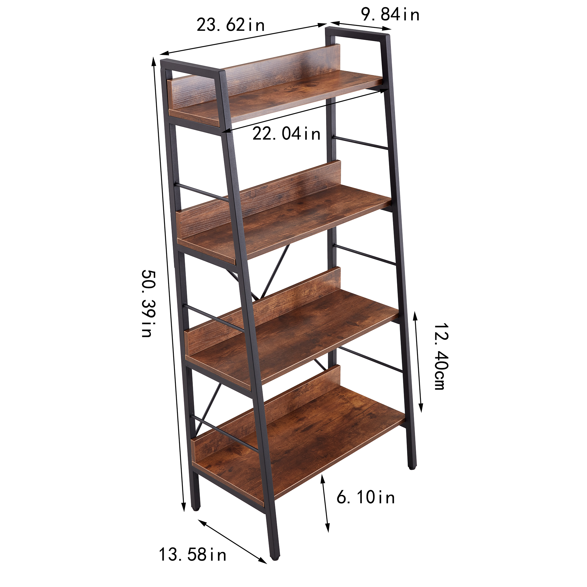DUOSONG Dn 4 Layer Display Bookshelf H Ladder Shelf Storage Shelves ...
