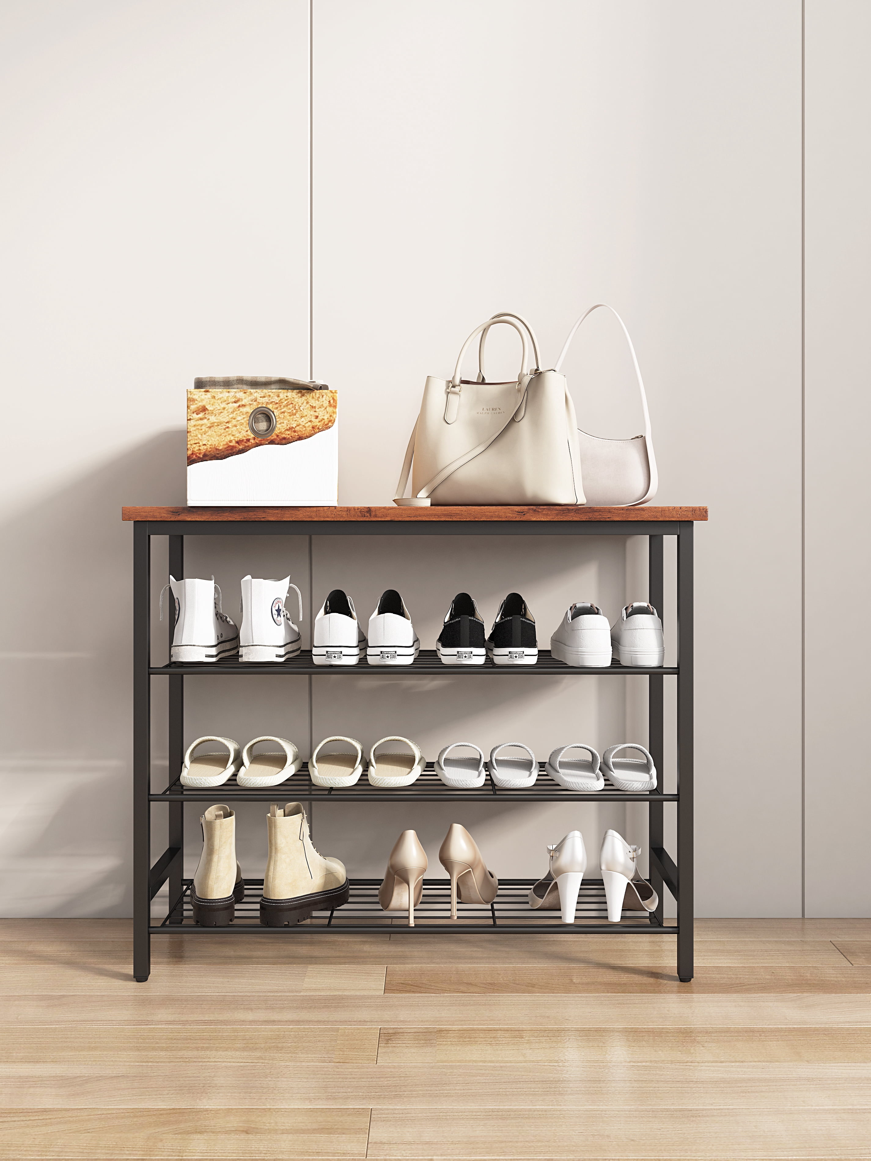 DUOSONG Dn 4-Tier Metal Shoe Rack, Modern Multifunctional Shoe Storage ...