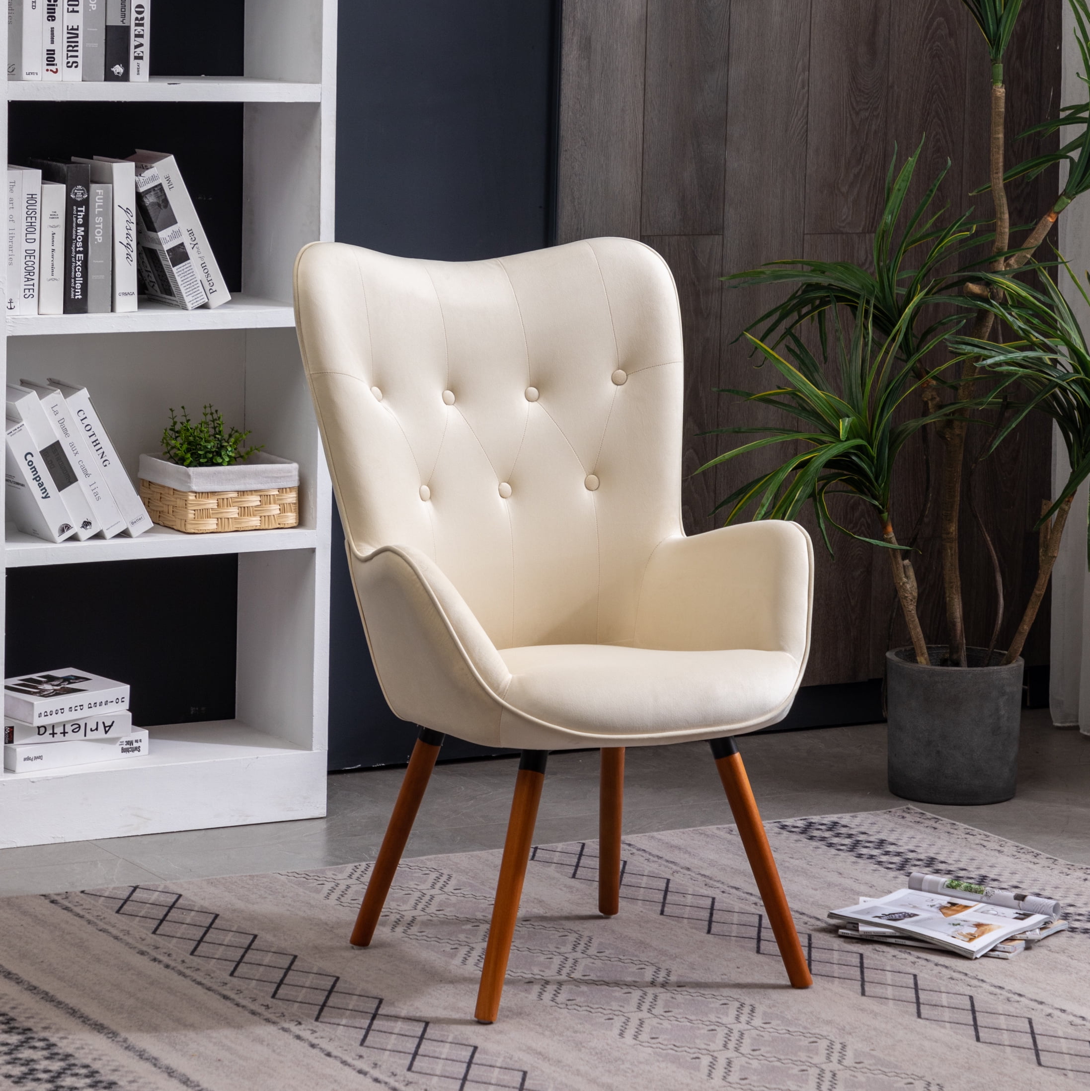 DUOSONG Doarnin Contemporary Silky Velvet Tufted Button Back Accent ...