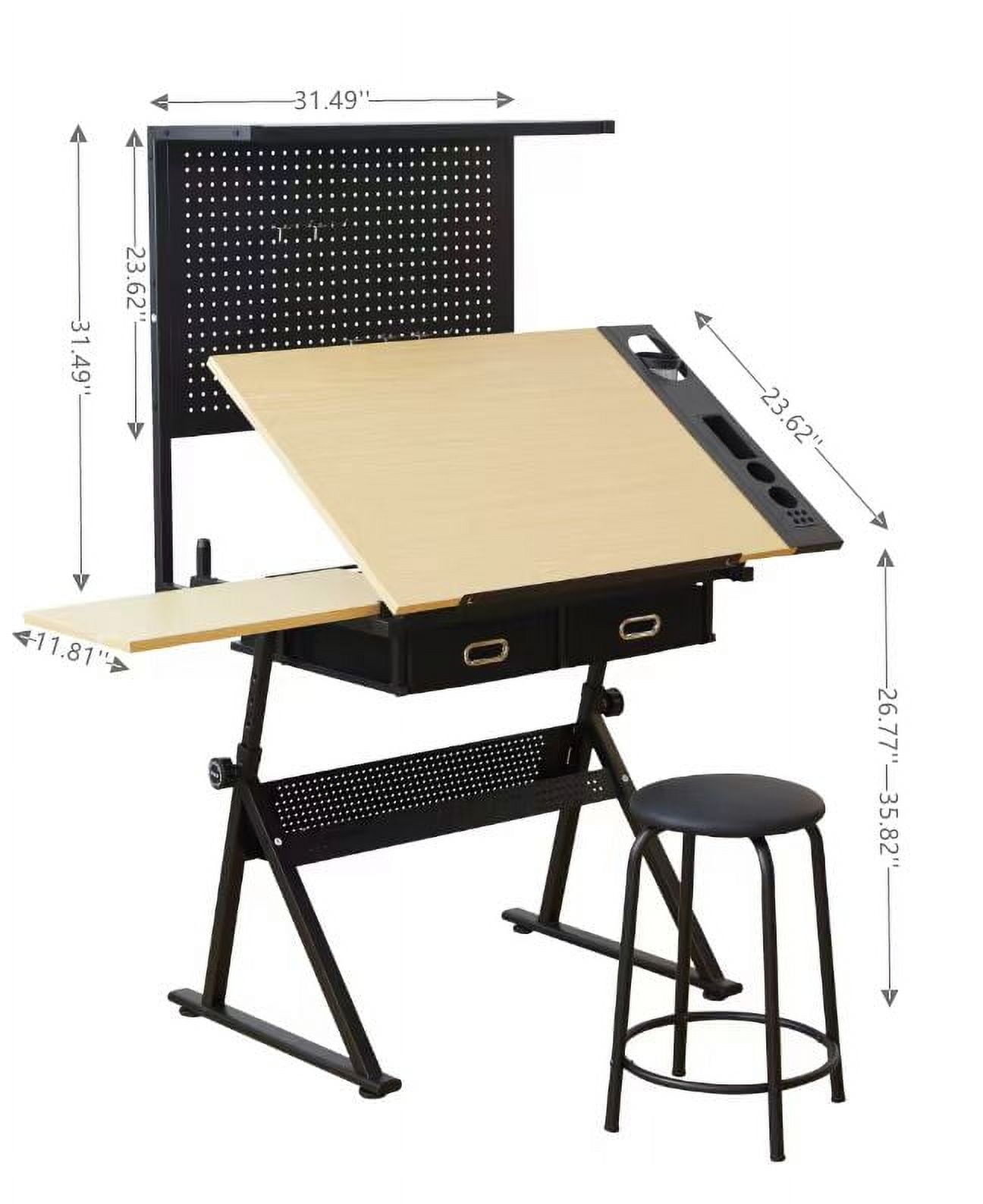Work Surface drafting table with Metal perforated board pannel,Office ...