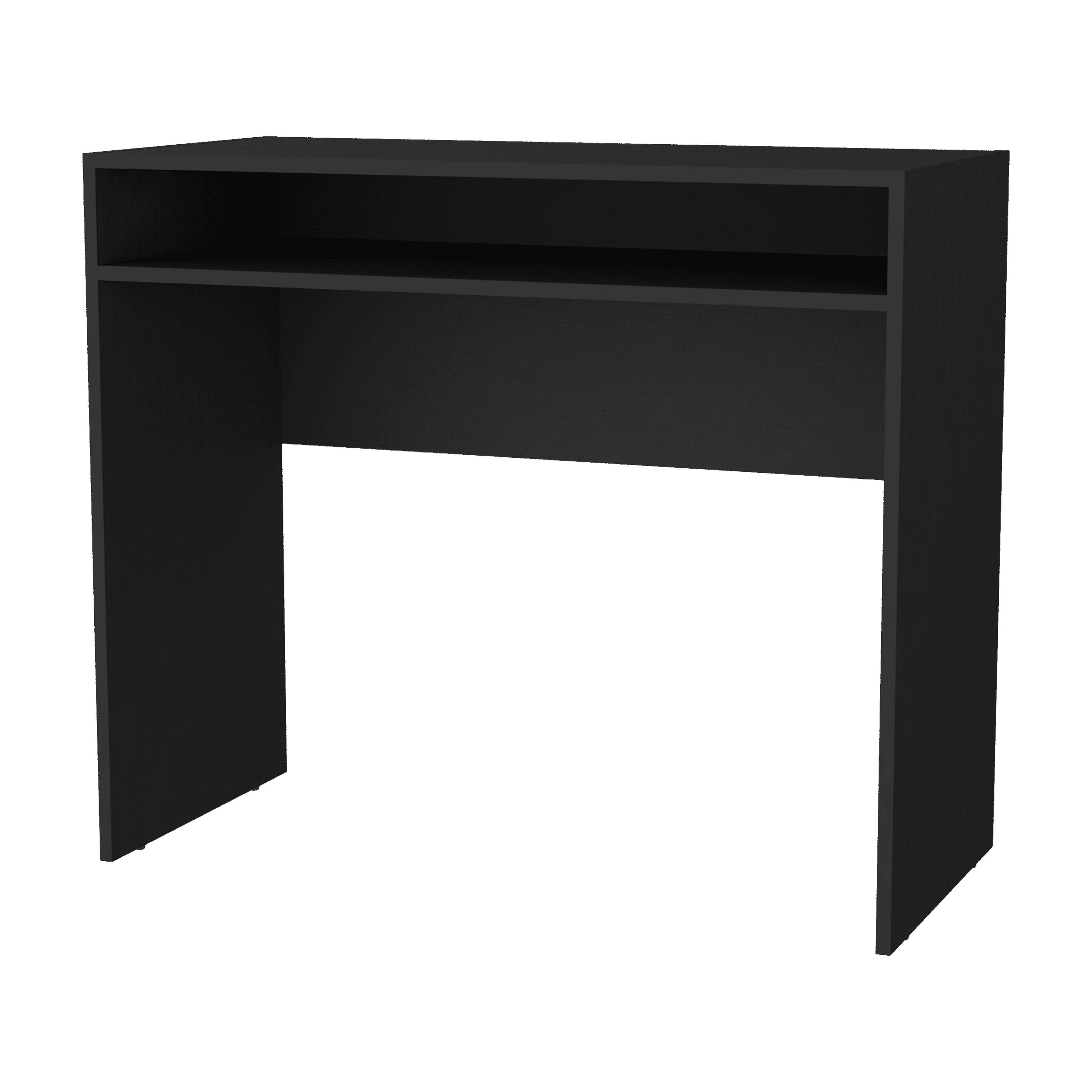 DUOSONG Estill Desk In Melamine With Storage Black Melamine Furniture ...