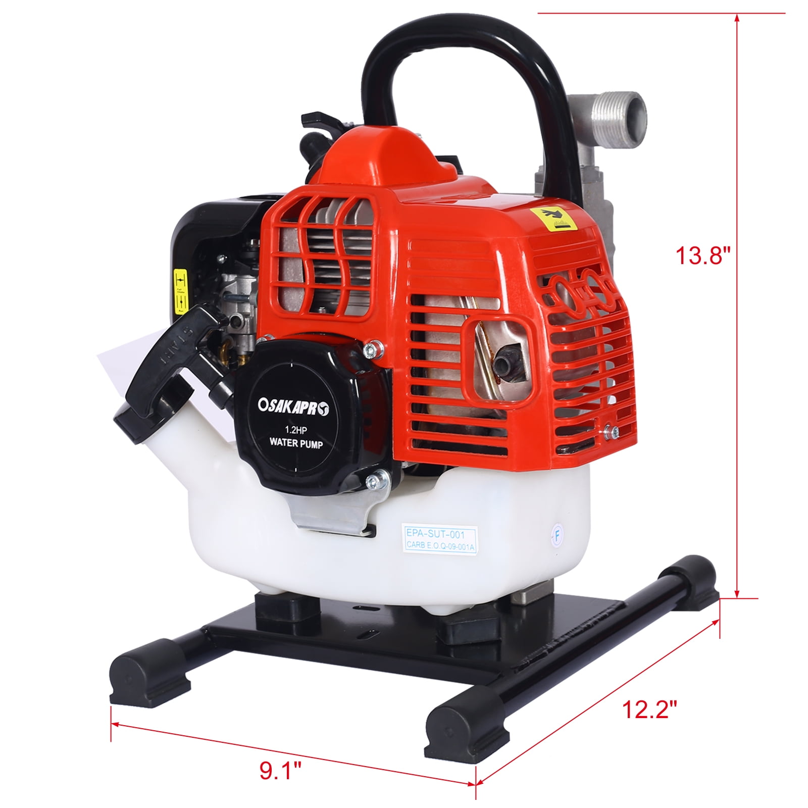 DUOSONG Gasoline Water Pump,2S Troke Portable Gas Powered Water ...