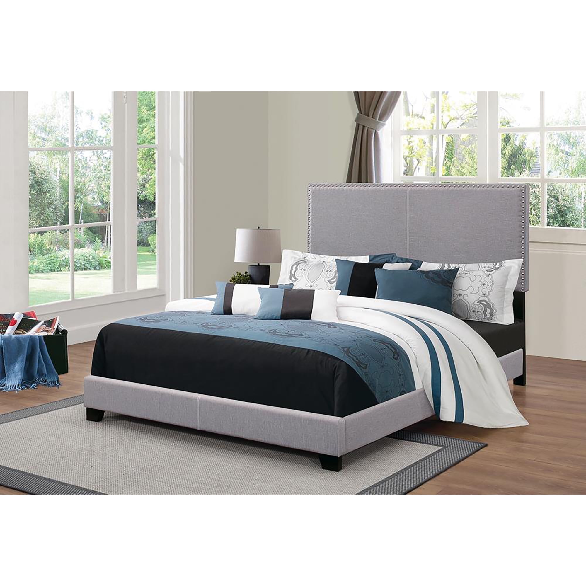 DUOSONG Gray Full Bed with Bedroom Furniture - Walmart.com