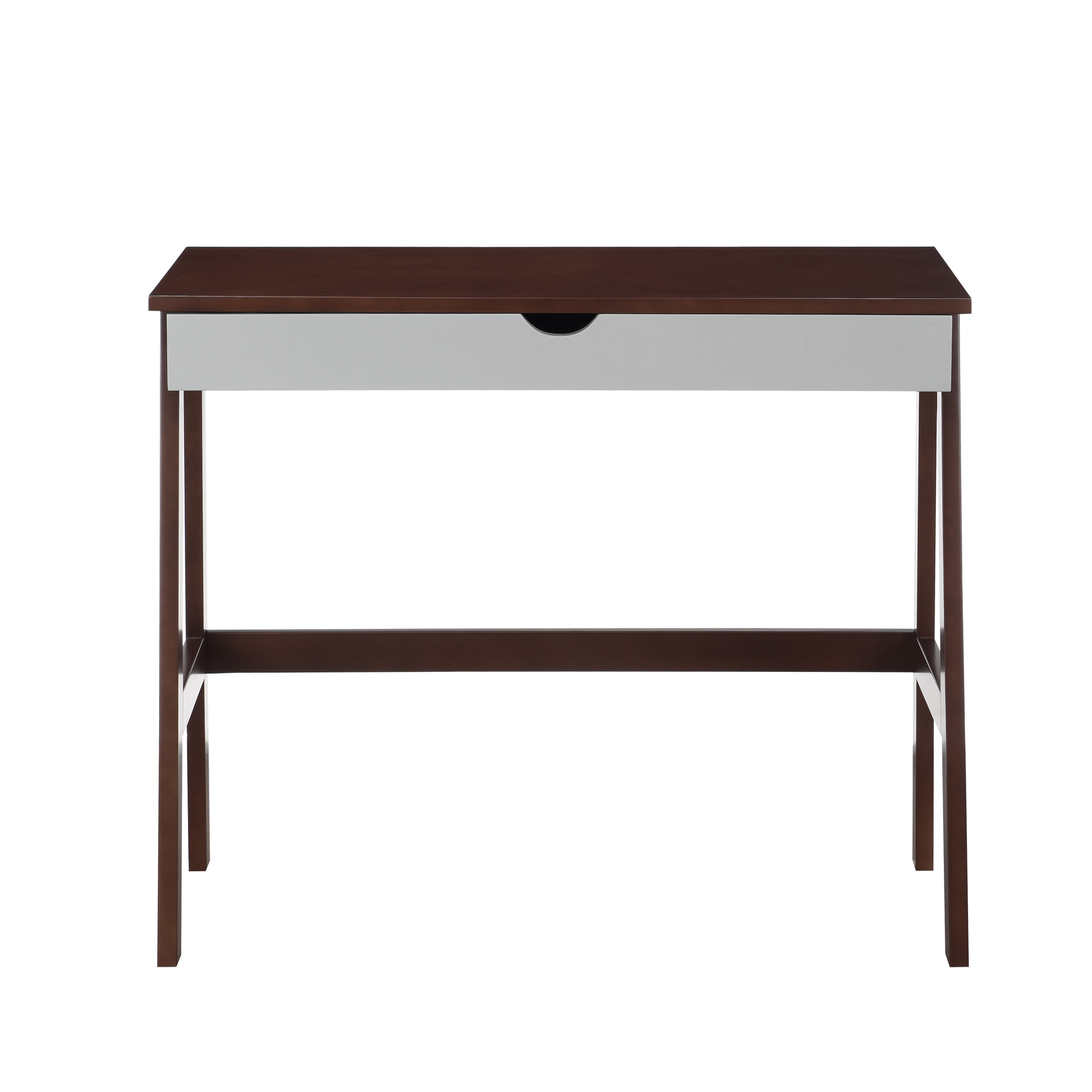 DUOSONG Hilton Desk In Espresso & Gray Espresso Solid Wood Furniture ...