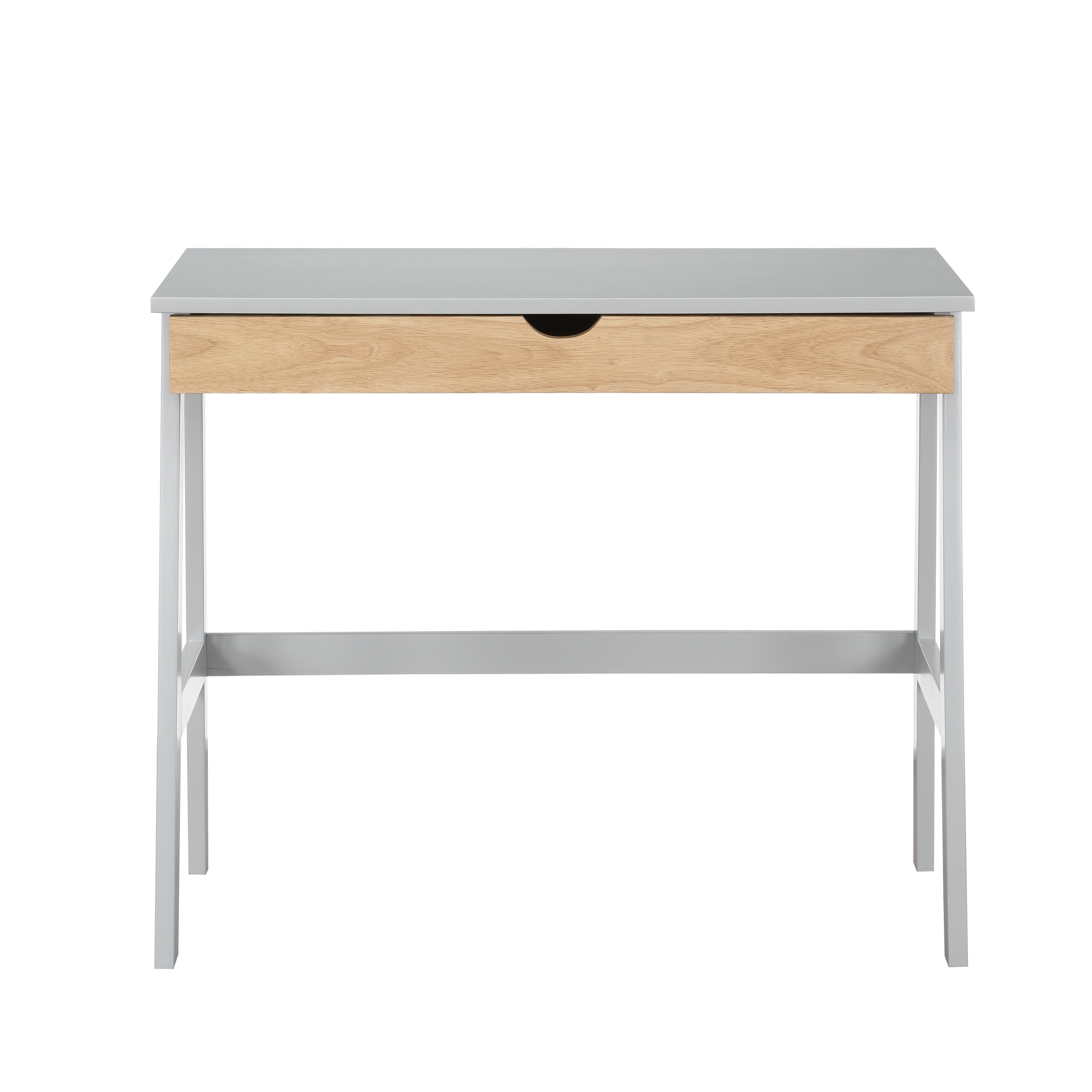 DUOSONG Hilton Desk In Gray/Natural Gray Solid Wood Furniture Office ...