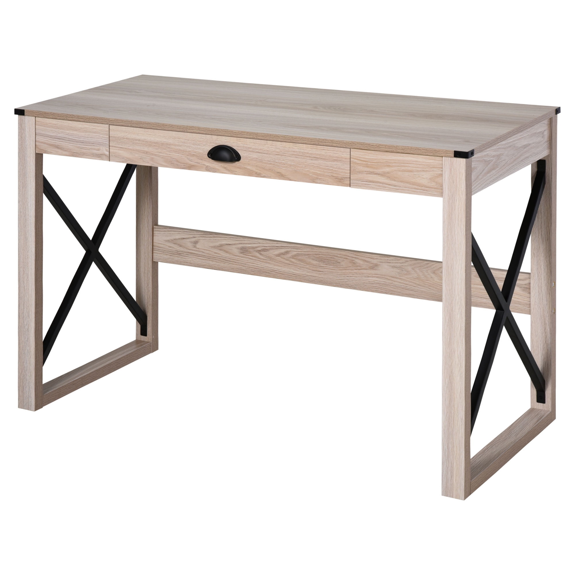 DUOSONG Homcom 44 Inch Home Office Computer Desk, Rustic Writing Desk ...