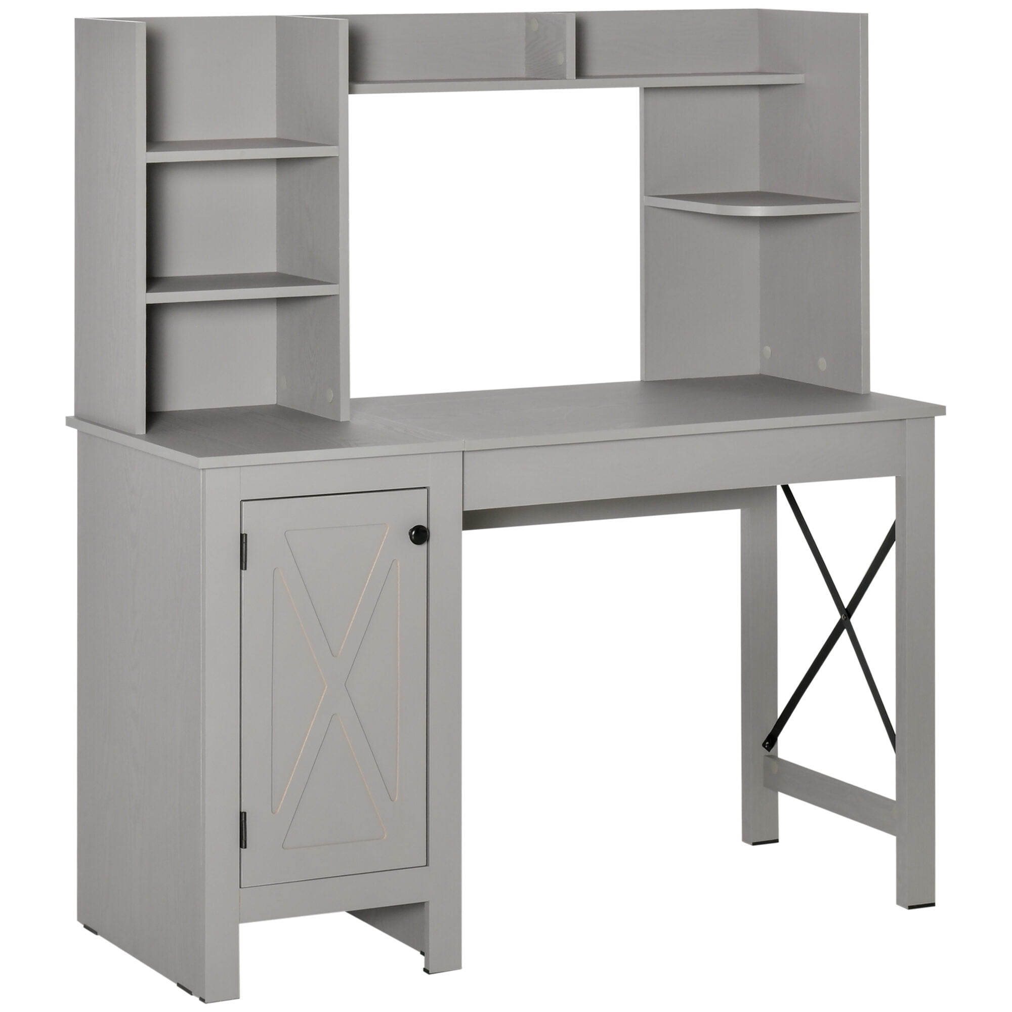 Work Surface HOMCOM Farmhouse Computer Desk with Hutch and Cabinet ...
