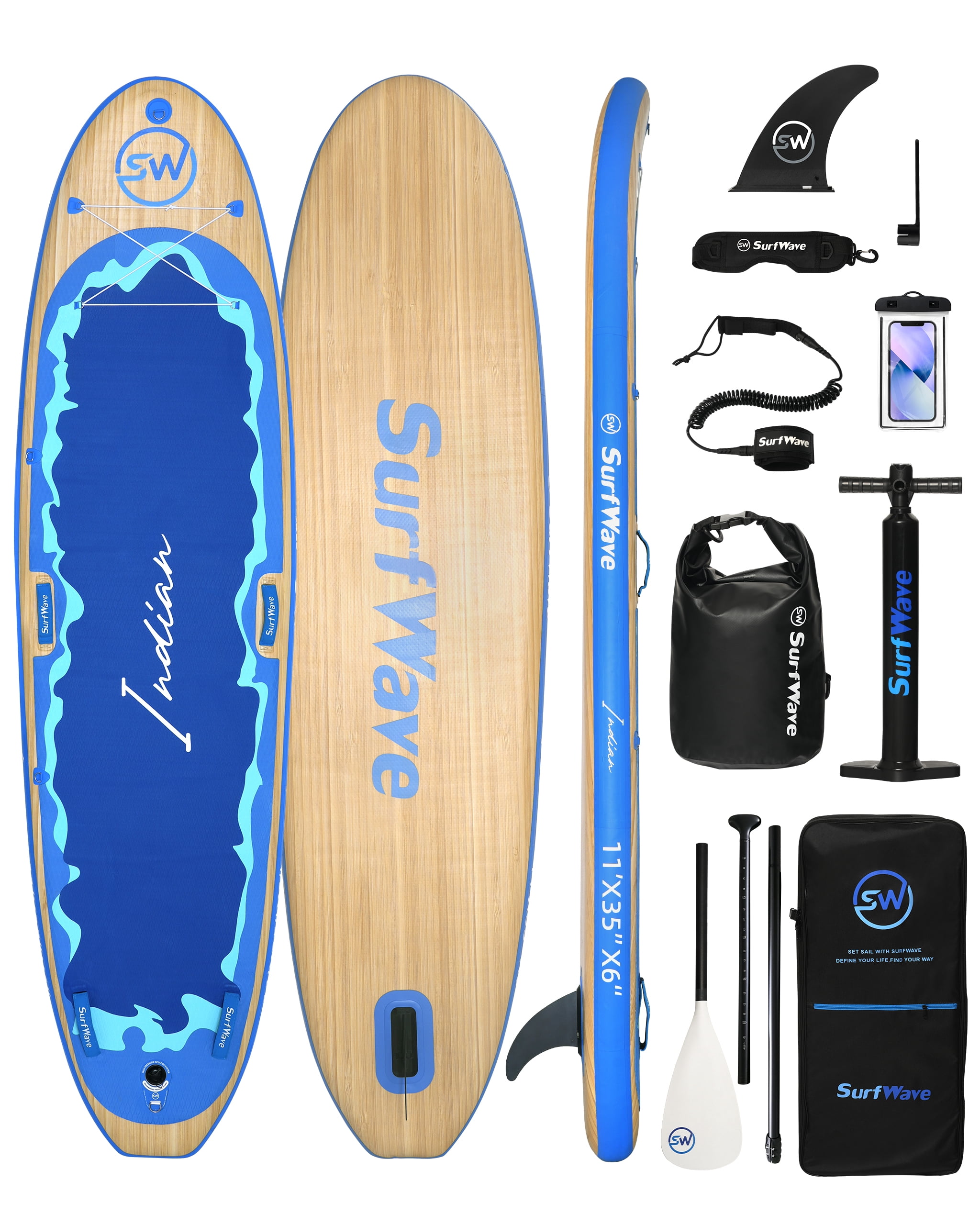 DUOSONG Inflatable Stand Up Paddle Board 11'X34"X6" With Accessories ...