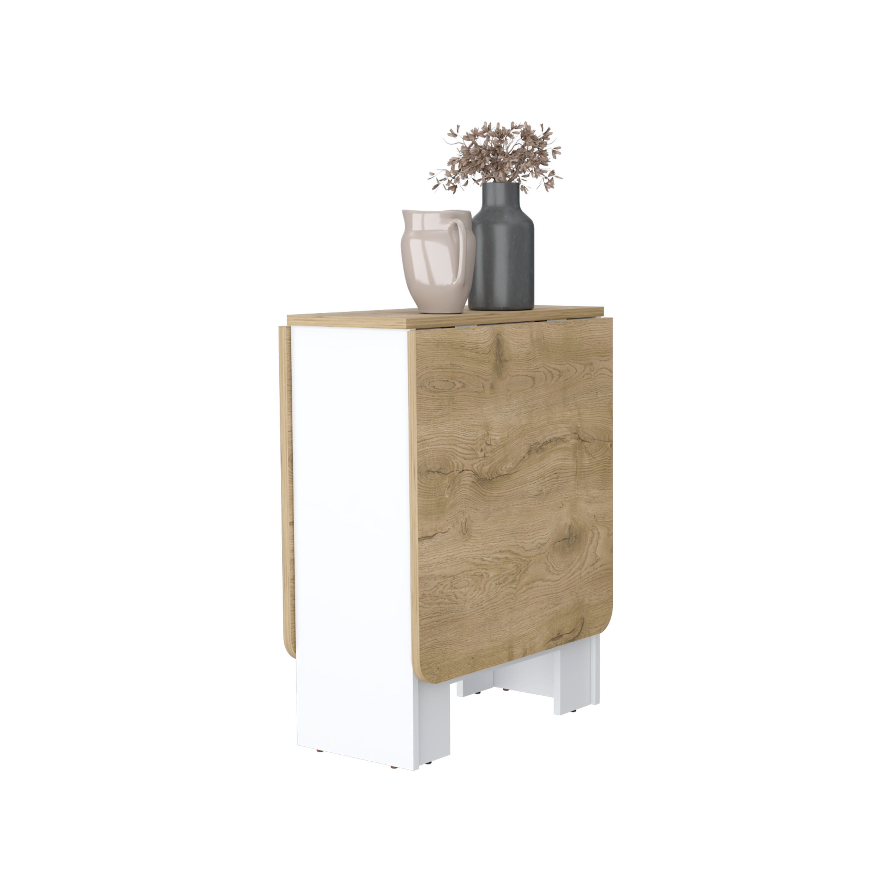 DUOSONG Kailua Folding Dining Table, Space-Saving, Foldable In 3 Forms ...