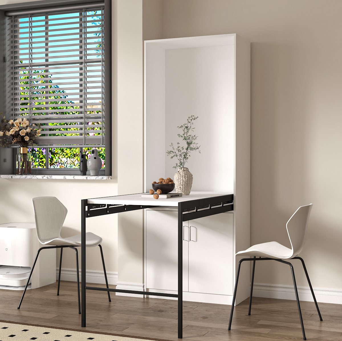 DUOSONG Large Fold-Out Convertible Writing Table In Home For Space ...