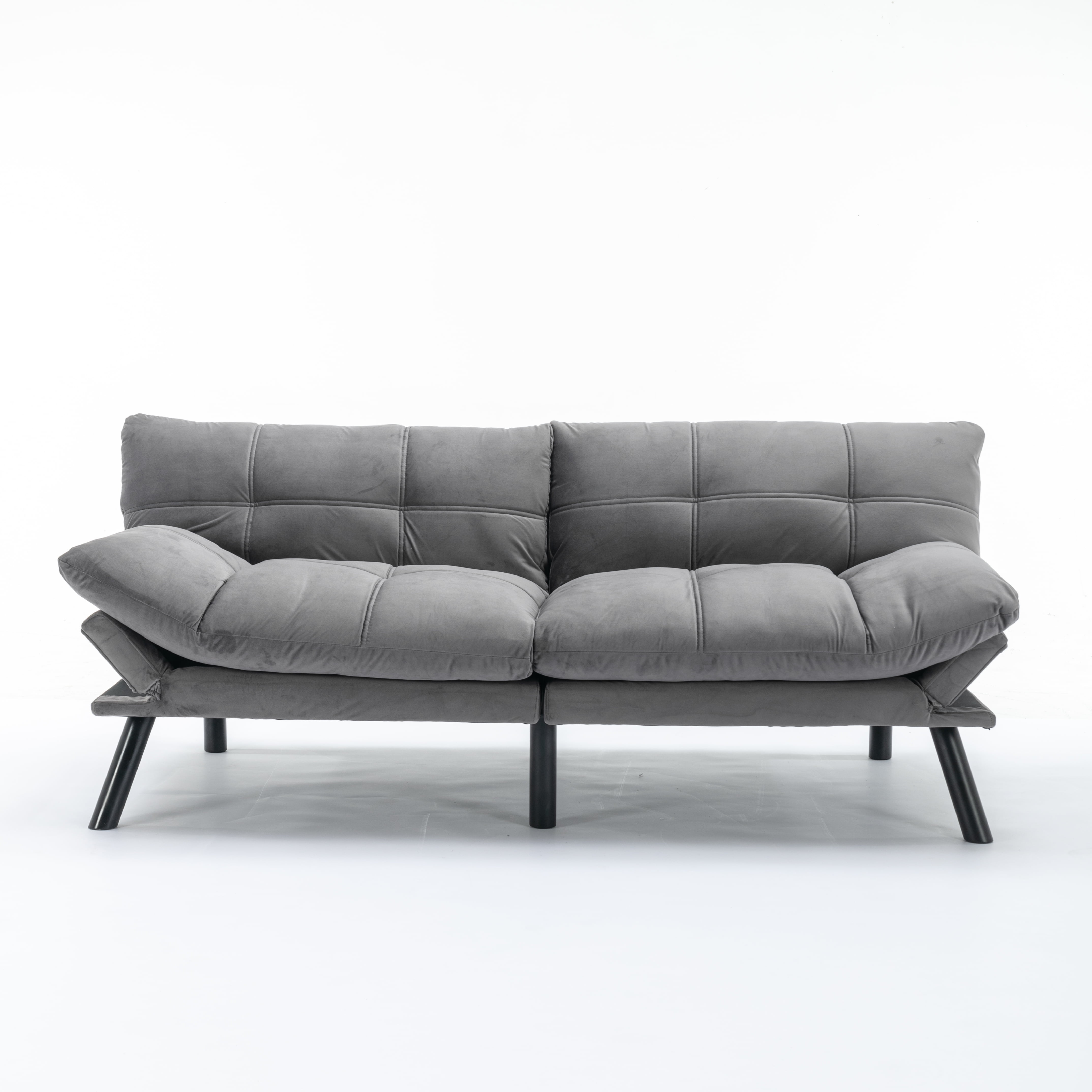DUOSONG Light Grey Convertible Folding Modern Sofa Bed LIGHT GREY ...
