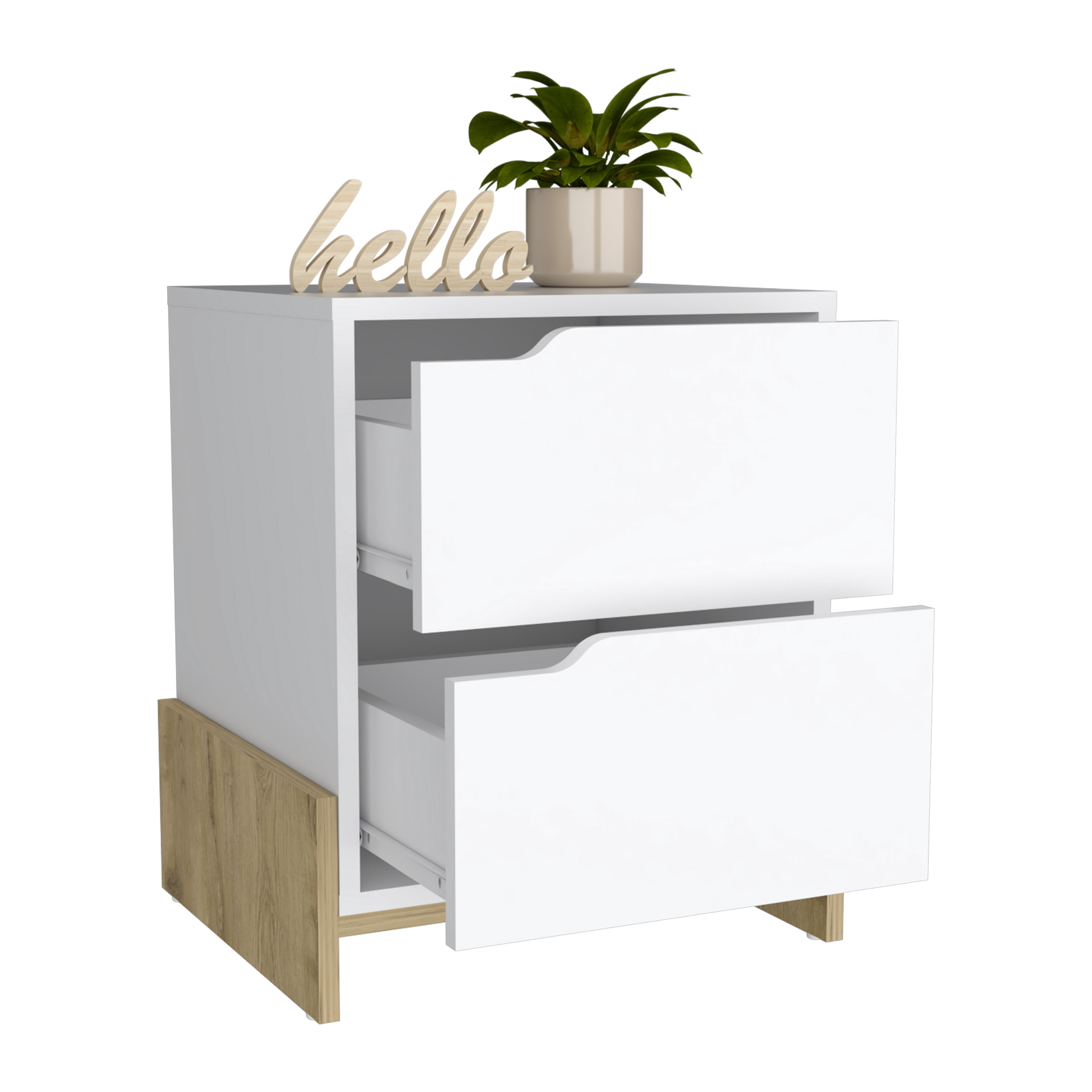 DUOSONG Luss Nightstand, Bedside Table With 2-Drawers Multicolor ...