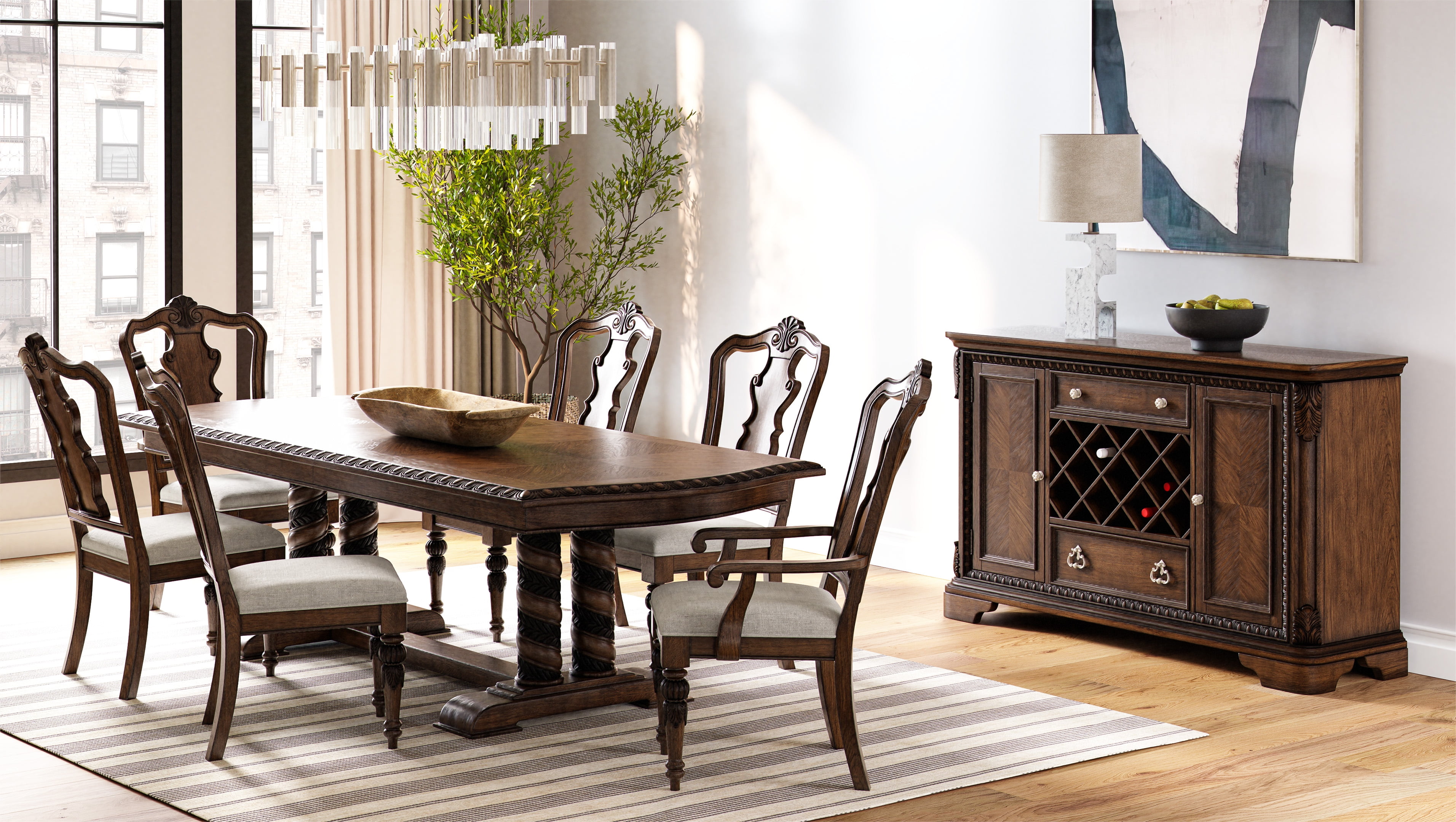 DUOSONG Mahogany Traditional Side Chair Mahogany Solid Wood+MDF ...