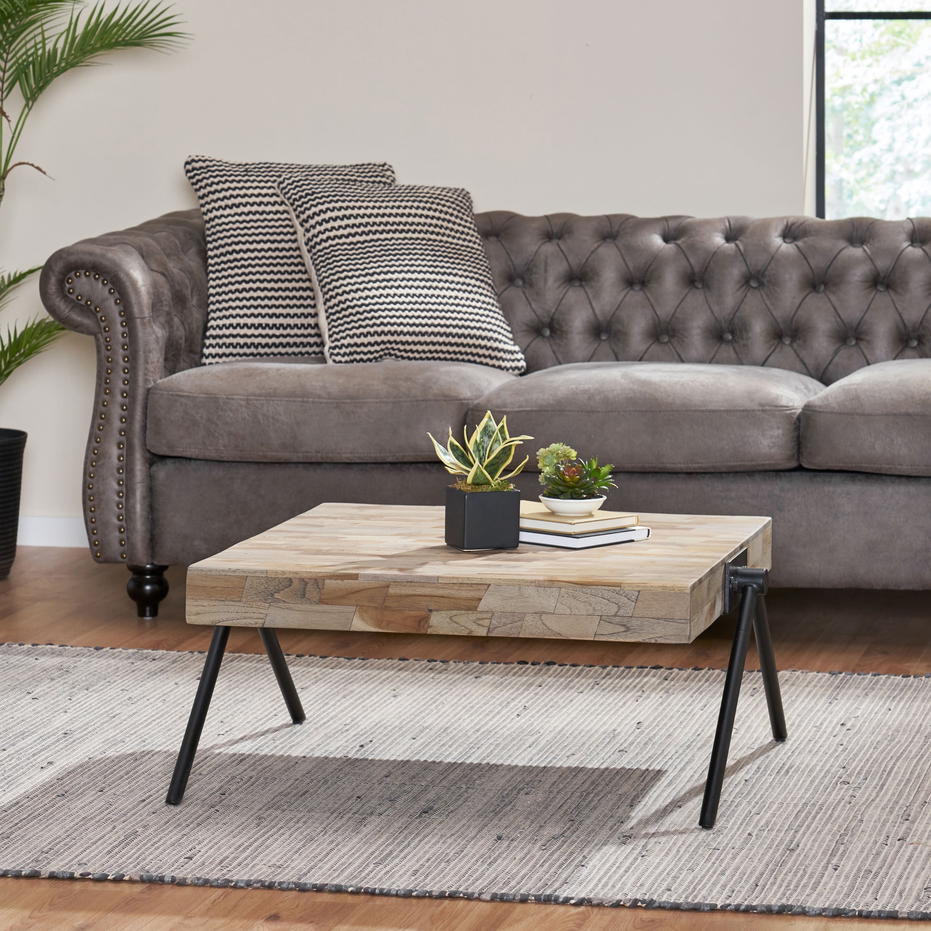 DUOSONG Mango Wood Coffee Table Furniture Primary Living Space Tables ...