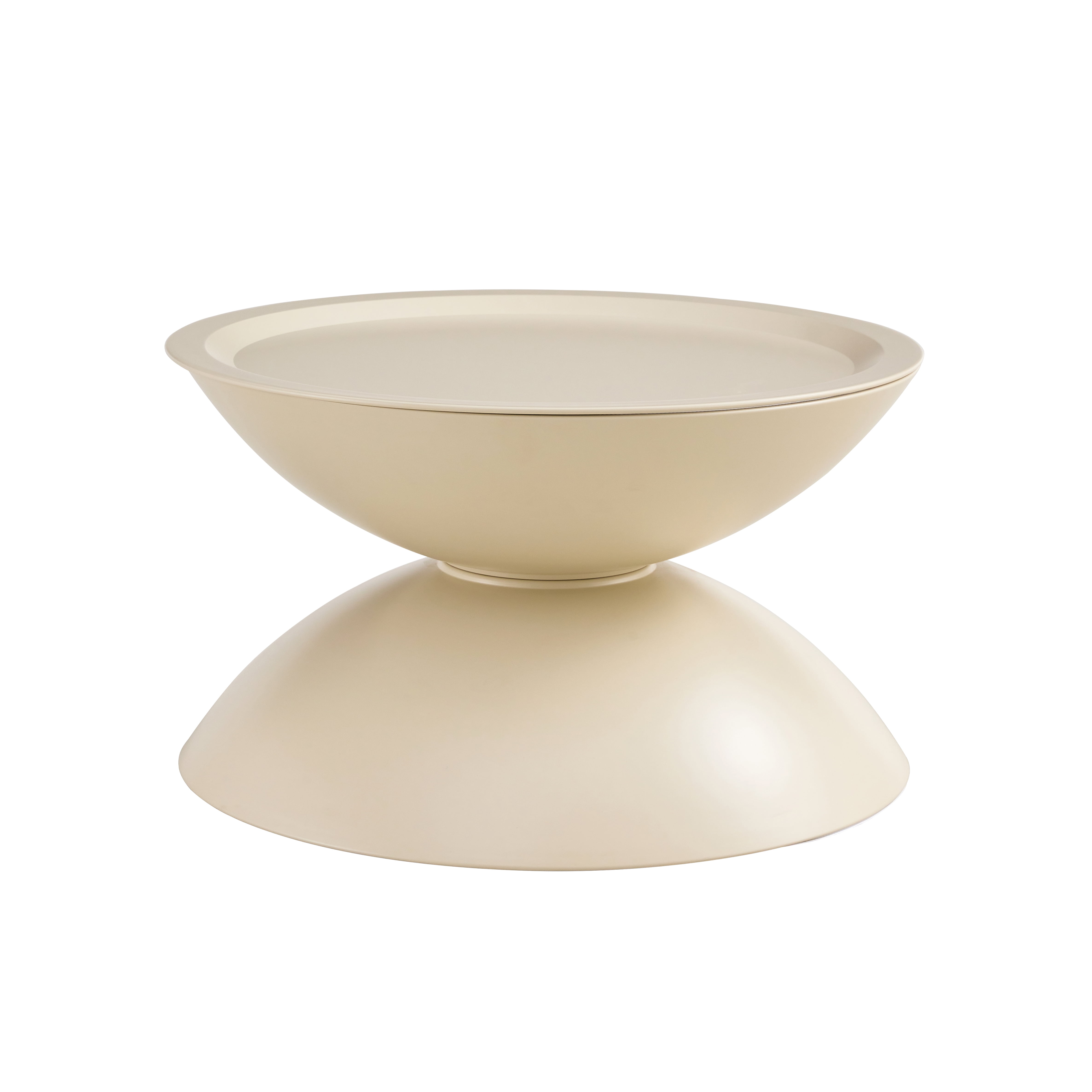 DUOSONG Milk White Coffee Round Tables With Storge Movable Table Top ...