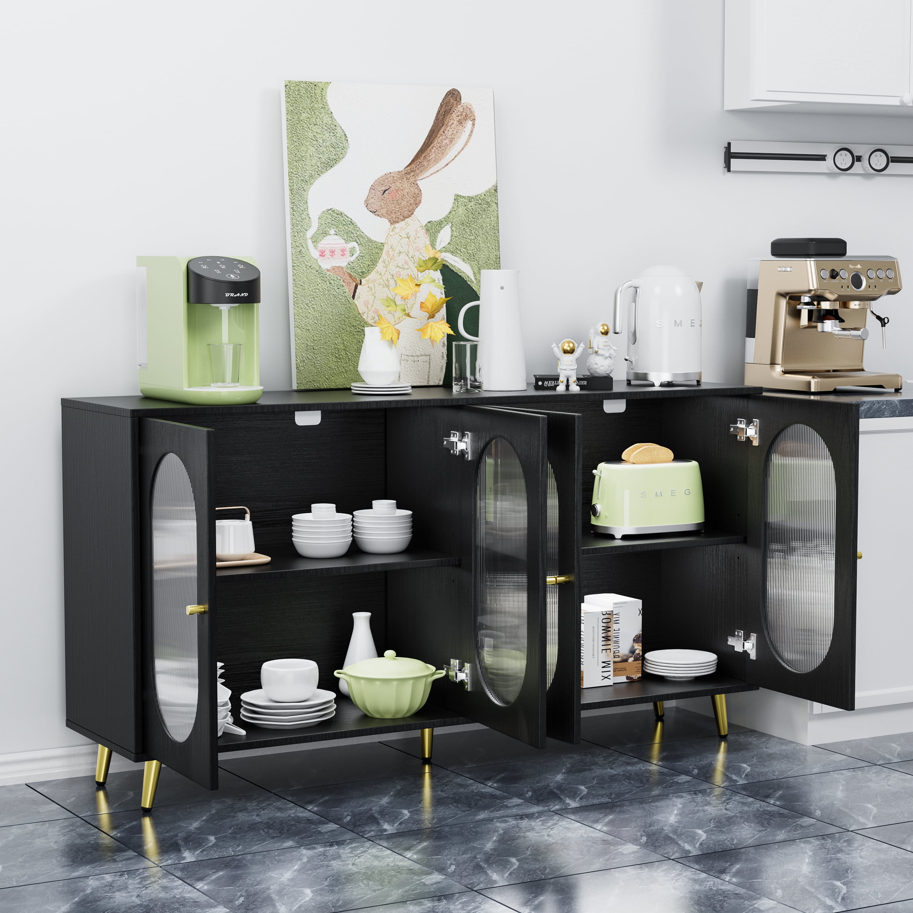 DUOSONG Modern Accent Sideboard Cabinet With Acrylic Doors ...