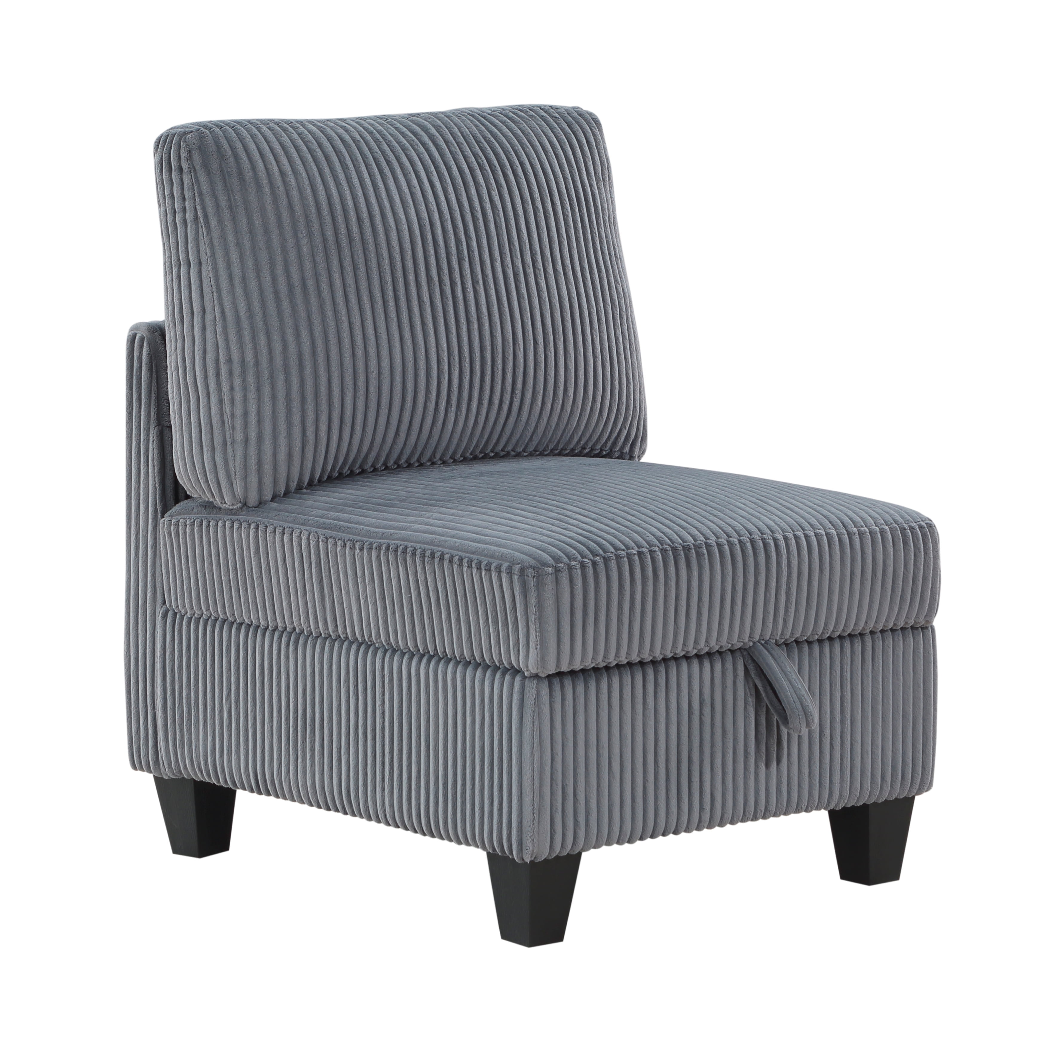 DUOSONG Modern Living Room Furniture Dark Gray Armless Chair With ...