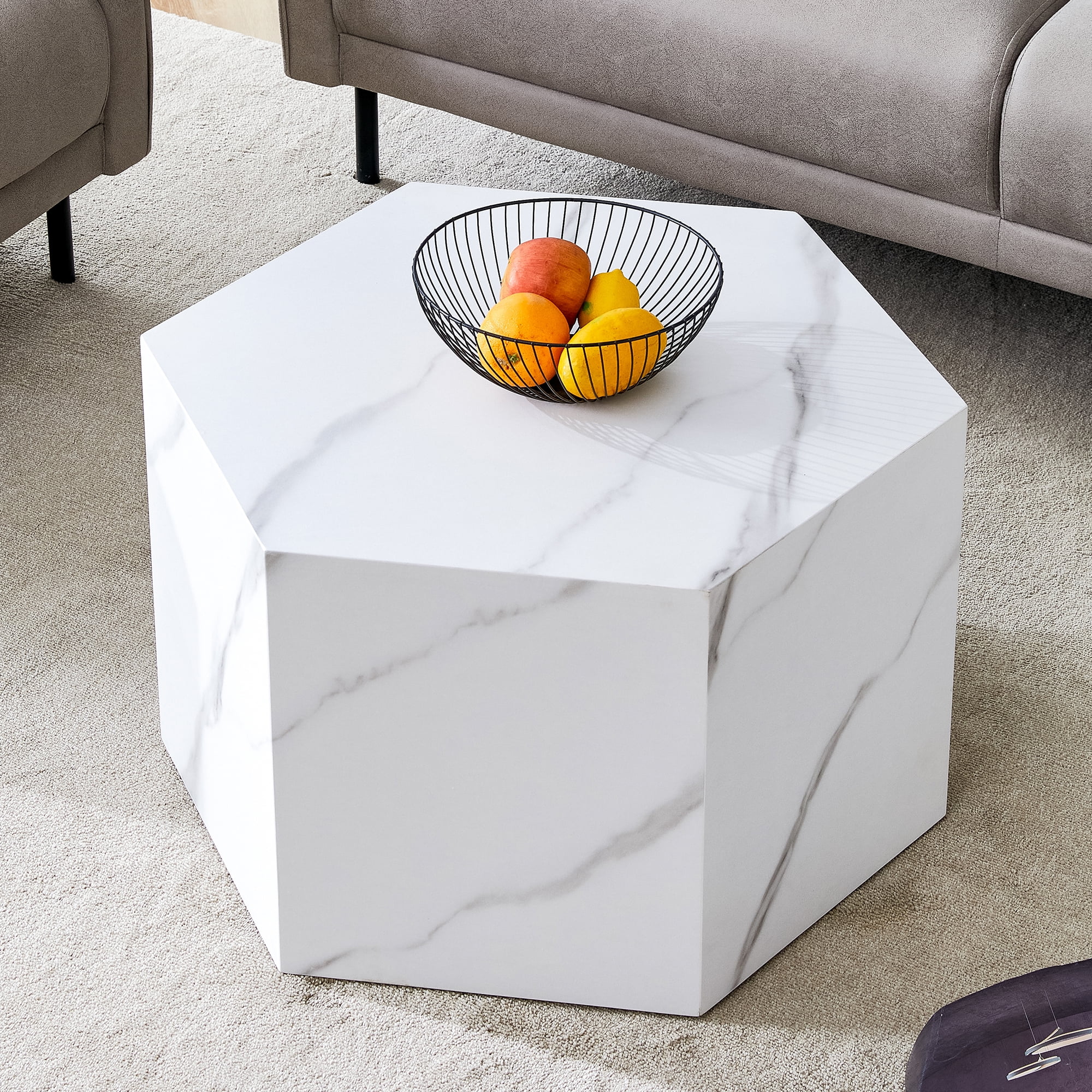 DUOSONG Modern Mdf Coffee Table, With Complex Texture Patterns, Style ...