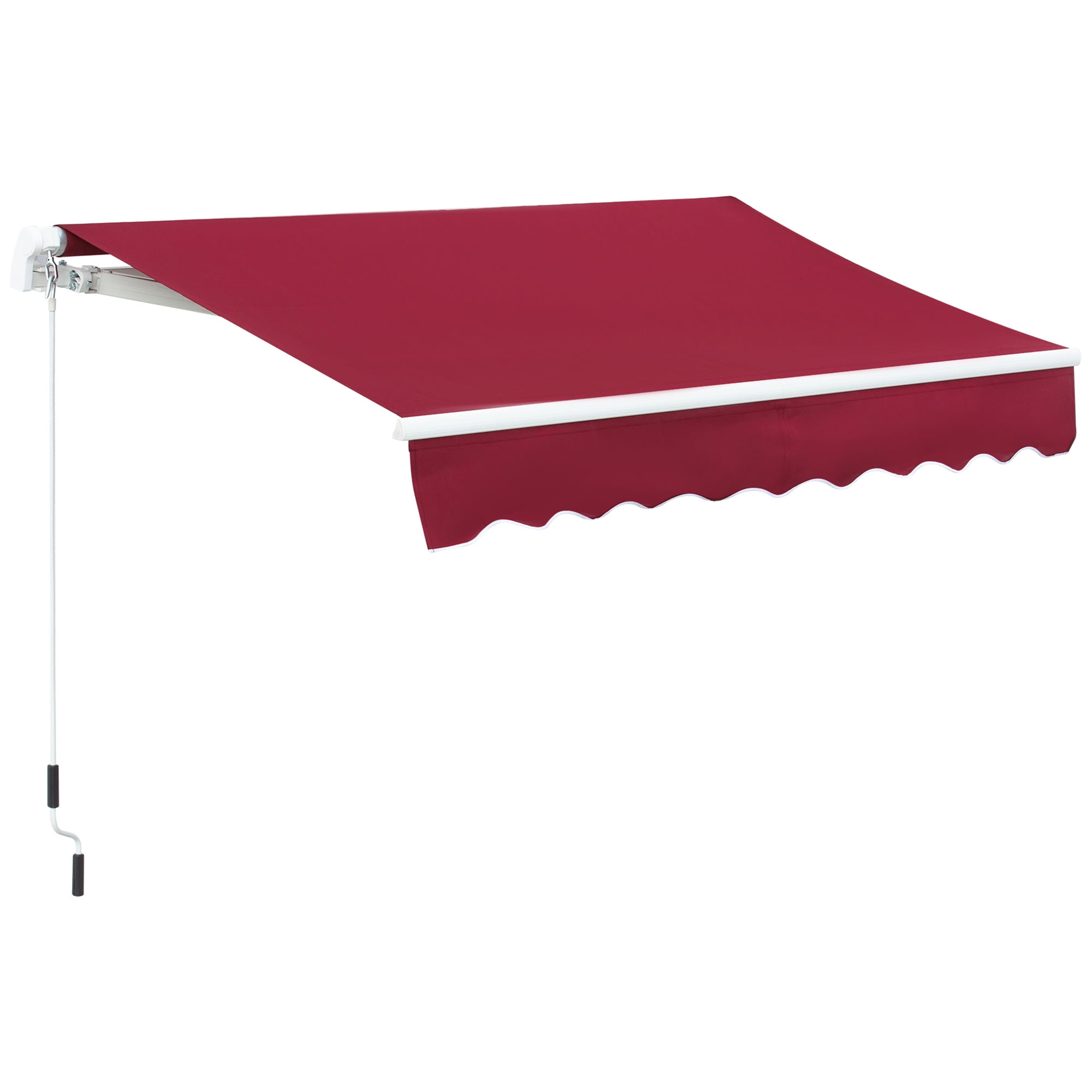 Patio Shades Outsunny 8' x 7' Patio Retractable Awning, Manual Exterior ...