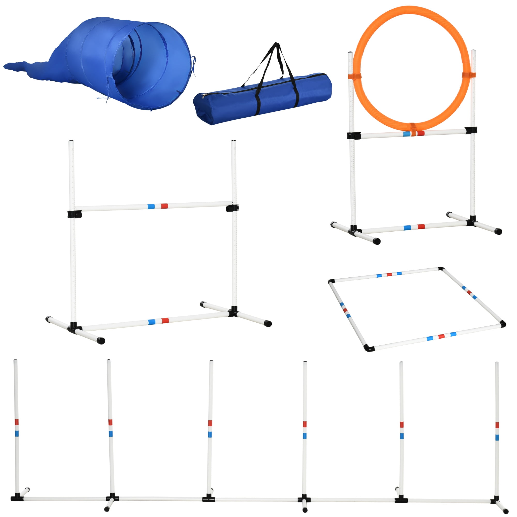 Dog Beds PawHut Dog Agility Equipments, 5 Pieces Obstacle Courses ...