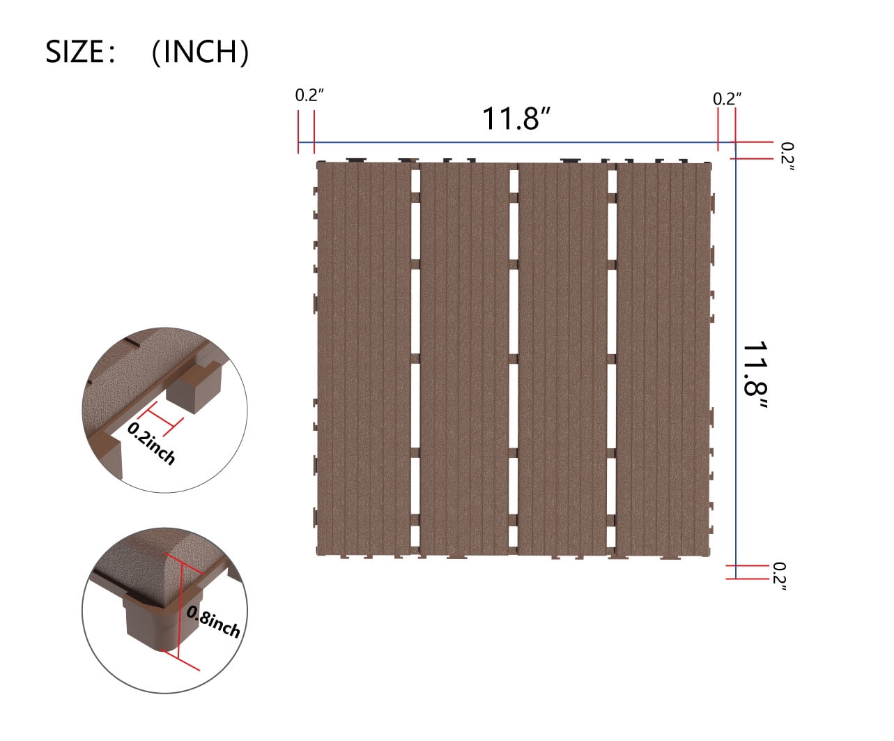 Outdoor Furniture Plastic Interlocking Deck Tiles,44 Pack Patio Deck ...