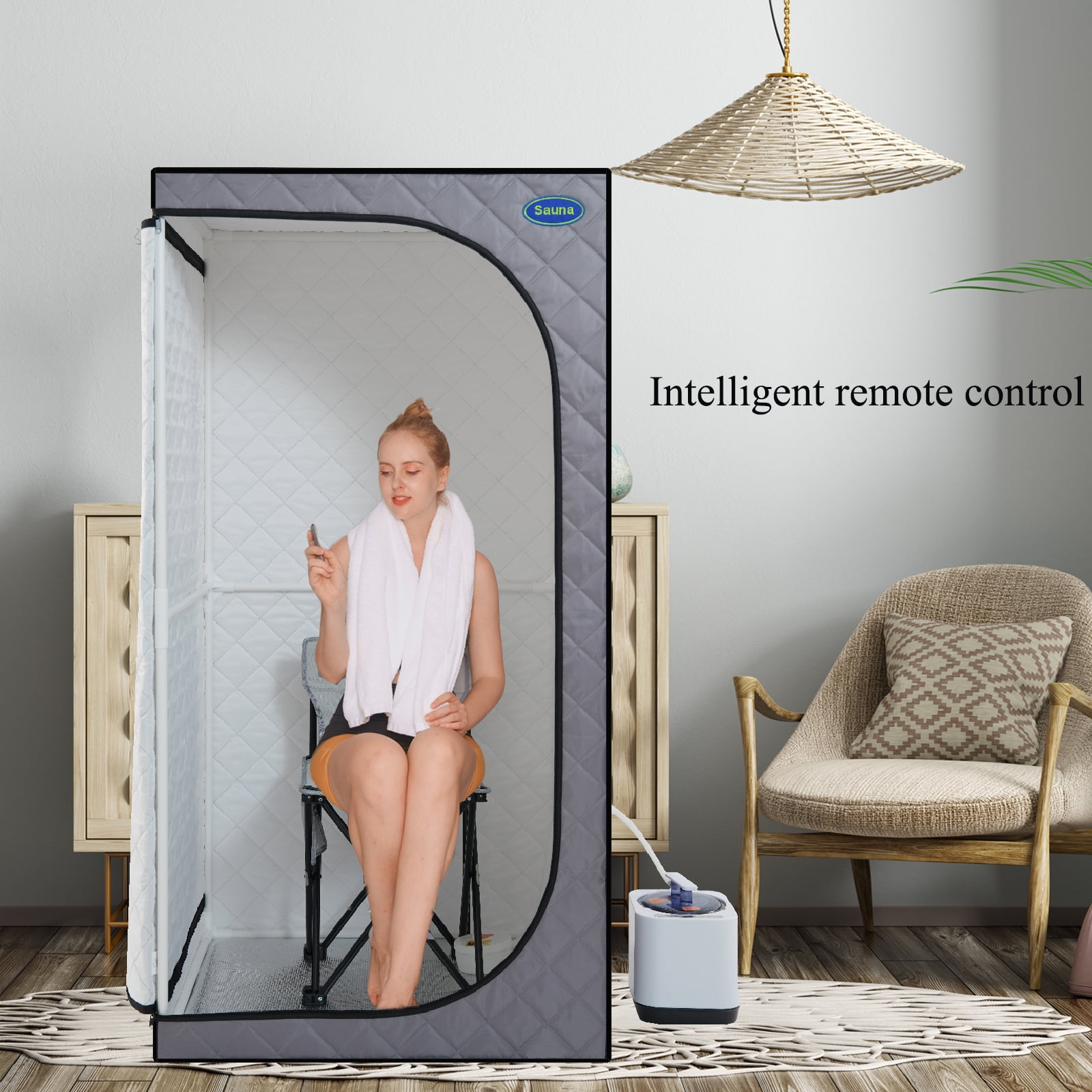 DUOSONG Portable Grey Mini Plus Style Steam Sauna Tent–Personal Home ...