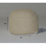 Pouf Hand Knitted Cotton Braid Cord Cable Ottoman - Foot Stool - Accent ...