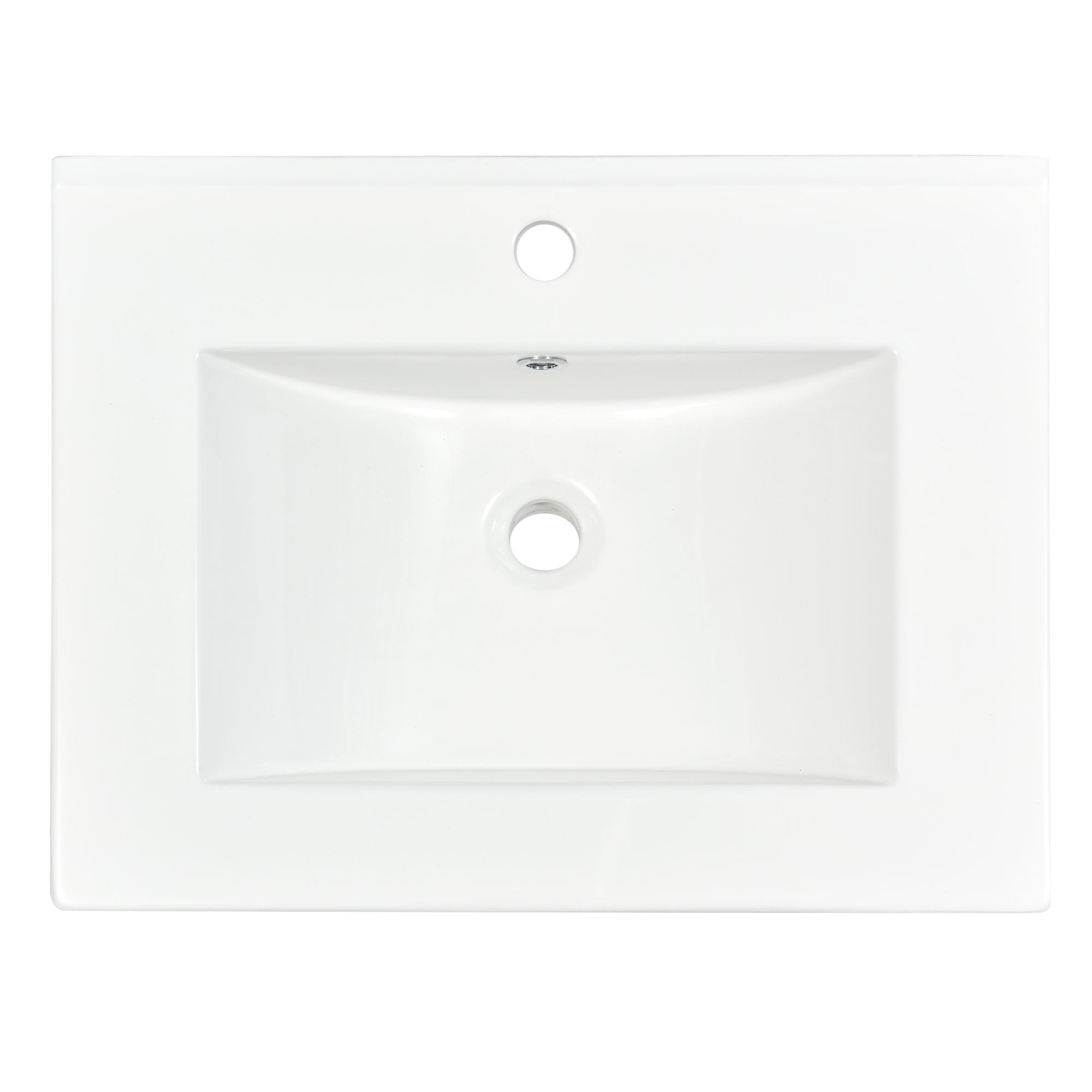 DUOSONG [Sink Only]24X18 Inch Rectangular Single Hole Bathroom Ceramic ...