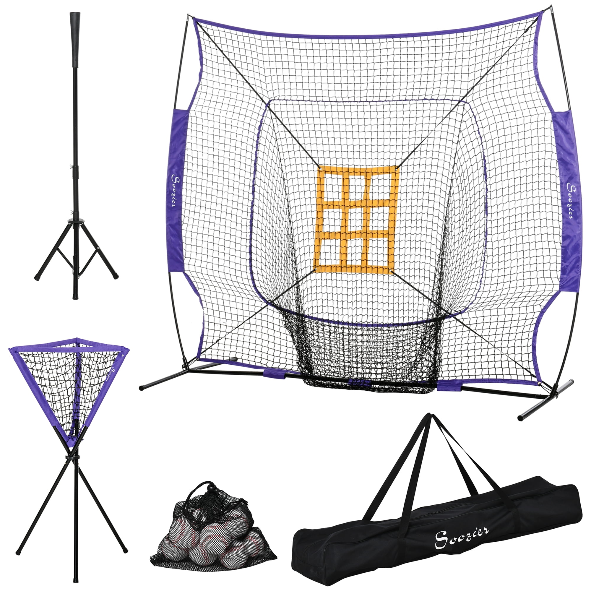 DUOSONG Soozier Baseball Practice Net Set With 7.5X7Ft Catcher Net ...