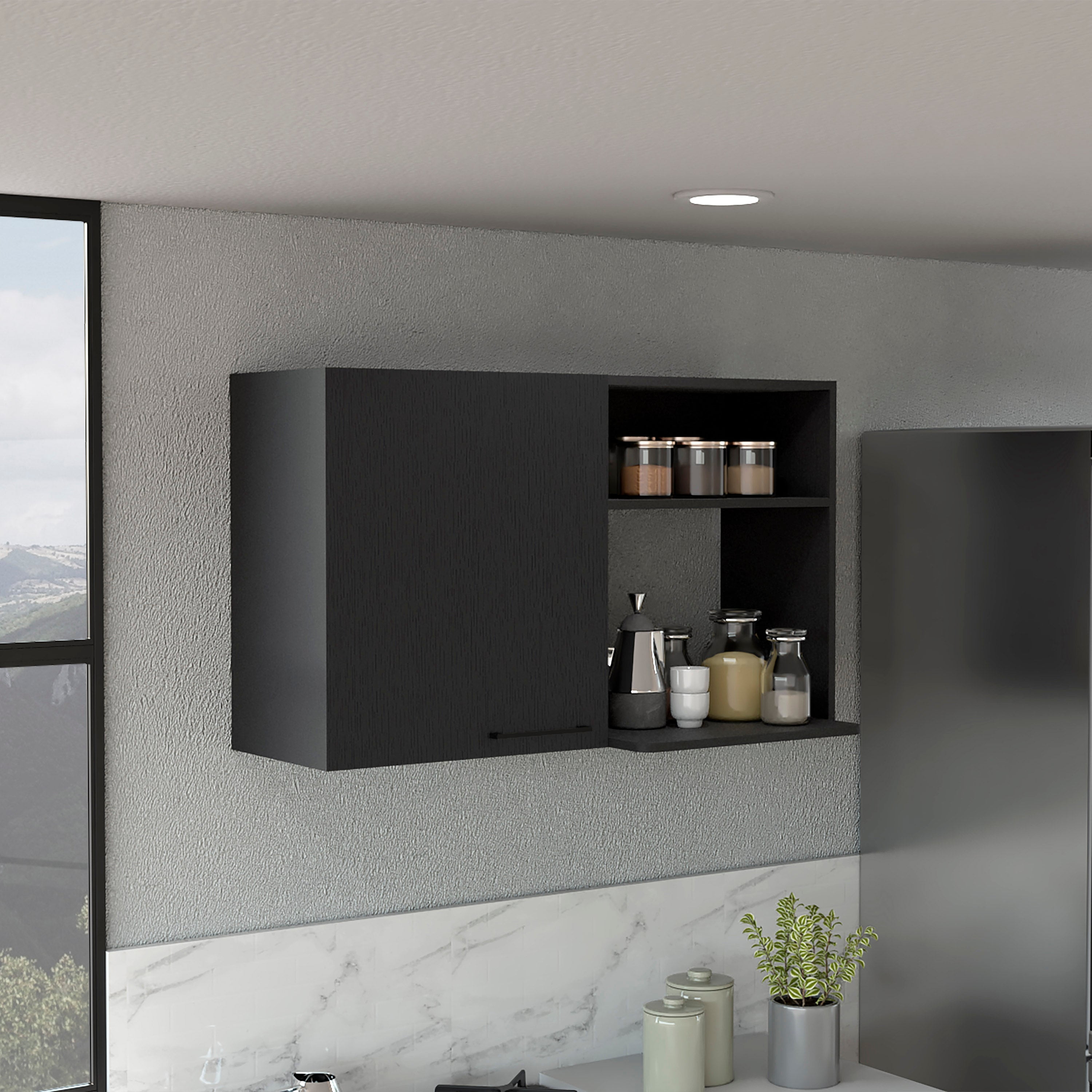 DUOSONG Stackable Wall Storage Cabinet 24" H, Two Internal Shelves, Two ...