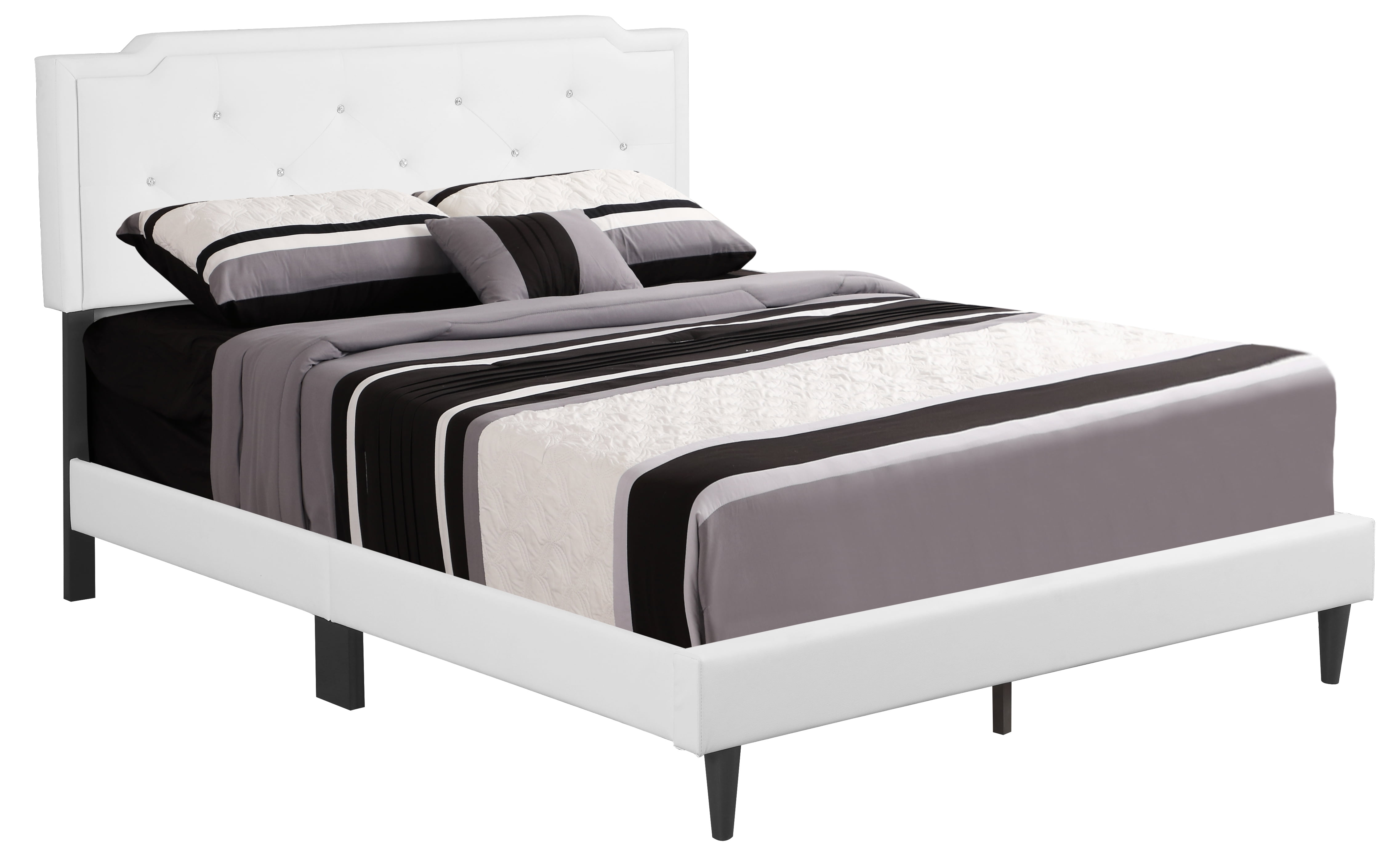 DUOSONG Stylish And Cozy White Bed For Any Bedroom White PU Furniture ...