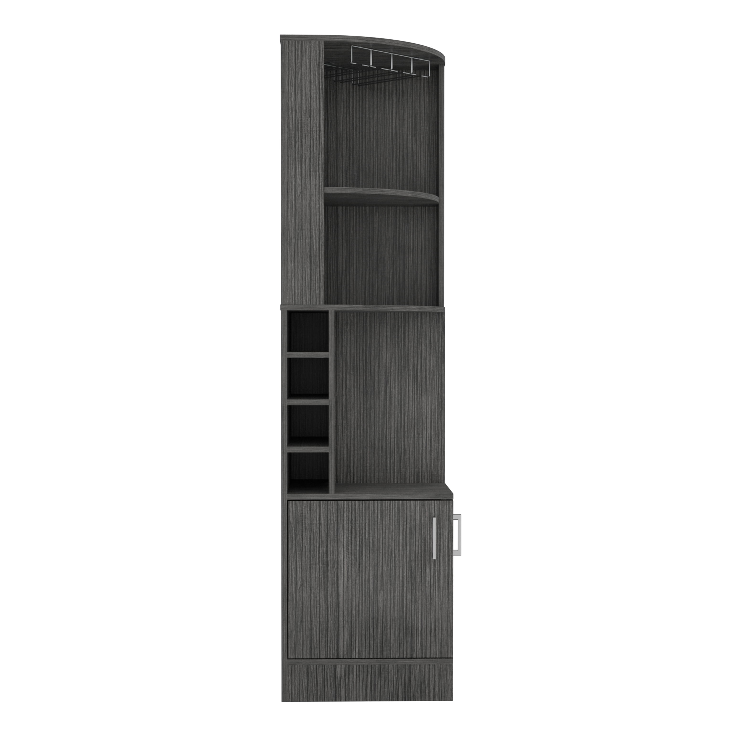 DUOSONG Syrah Corner Bar Cabinet, Eight Bottle Cubbies, Double Door ...