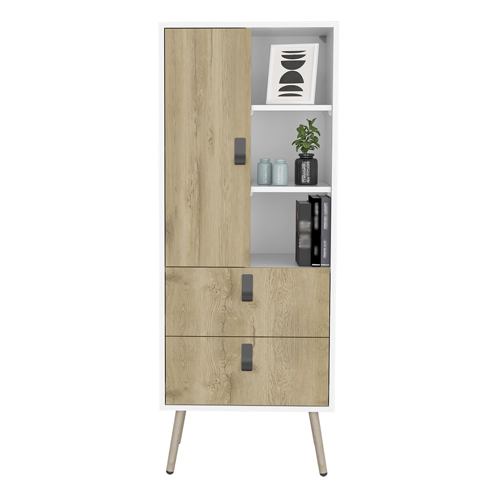 DUOSONG Tall Dresser Magness, Bedroom, White / Macadamia Multicolor ...