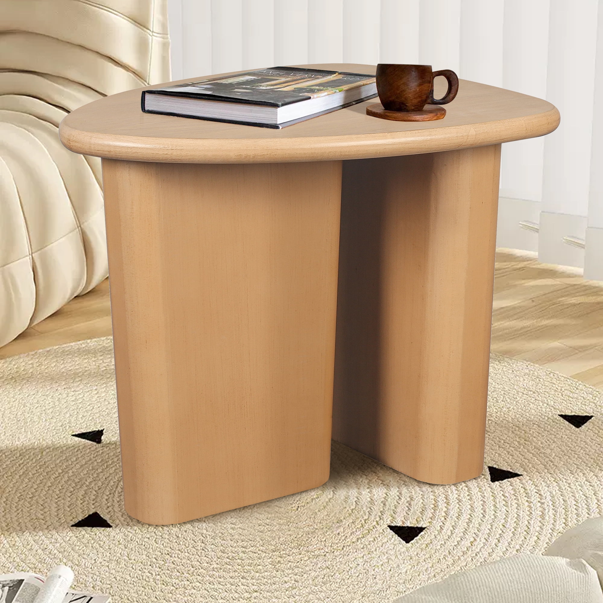 DUOSONG Tapered Tabletop Side Table(Natural Wood) Natural Wood MDF ...