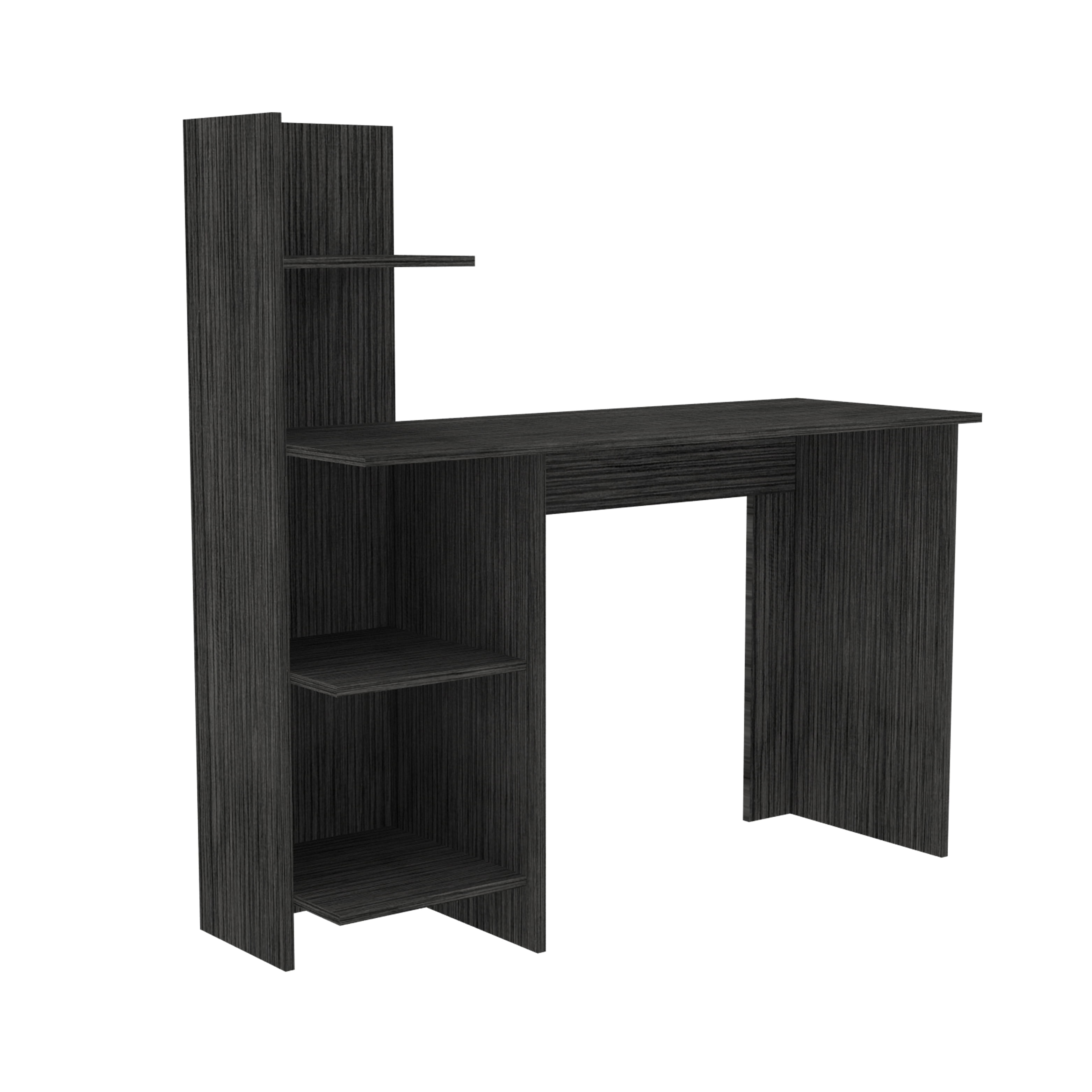 DUOSONG Tecoa Writing Desk, Four Shelves Grey Engineered Wood Furniture ...