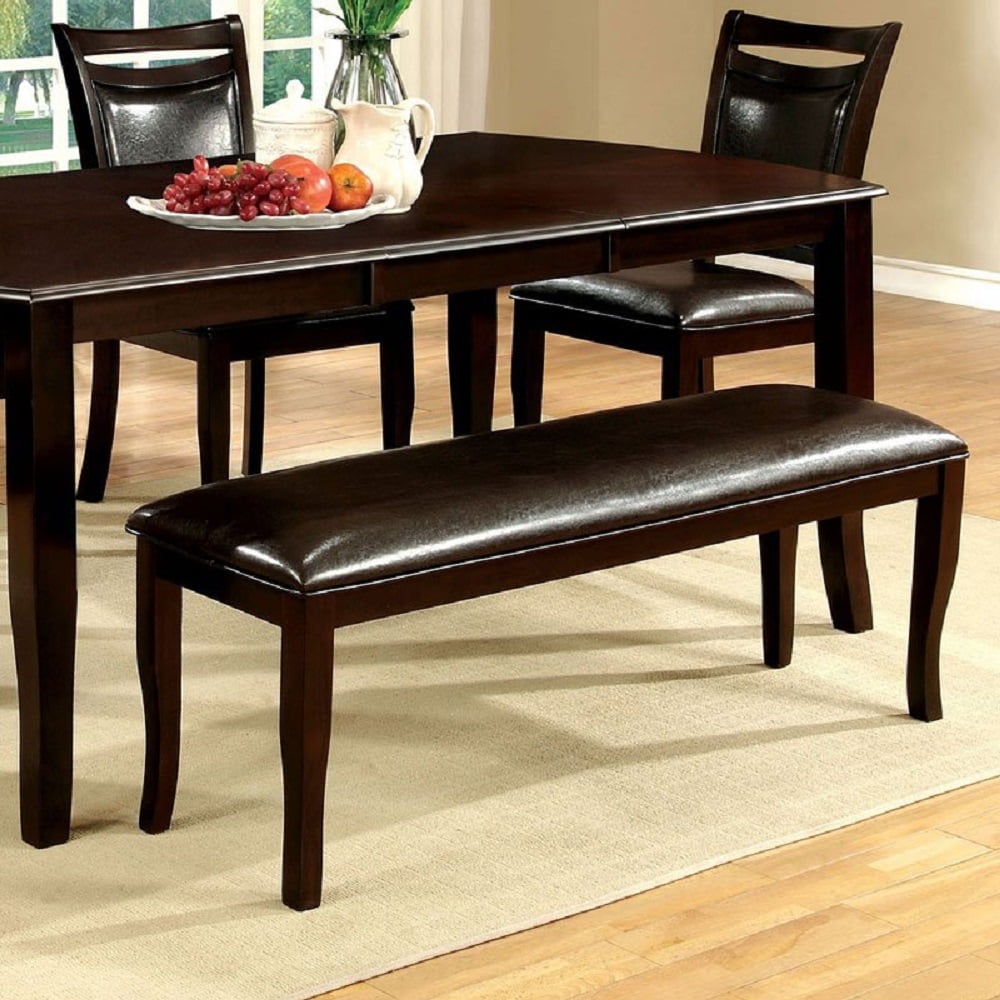 DUOSONG Transitional Dining Room 1Pc Bench with Padded Leatherette Seat ...
