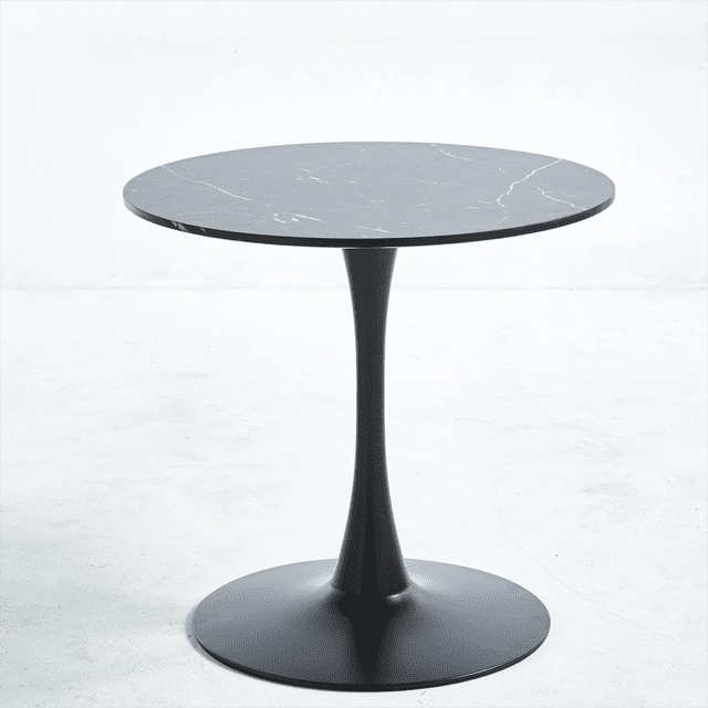 DUOSONG Tulip Special Dining Table,Black Marble Color Top,Mdf Dining ...