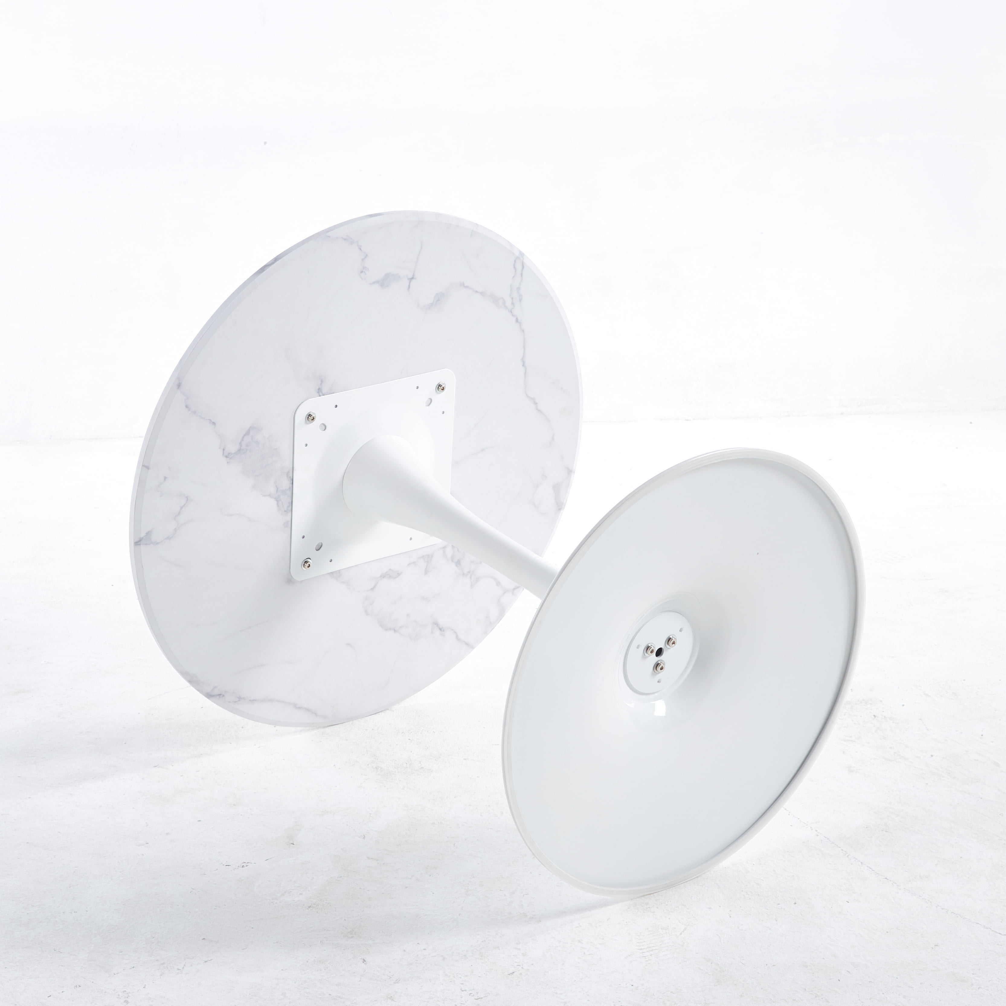 DUOSONG Tulip Special Dining Table,White Marble Color Top,Mdf Dining ...