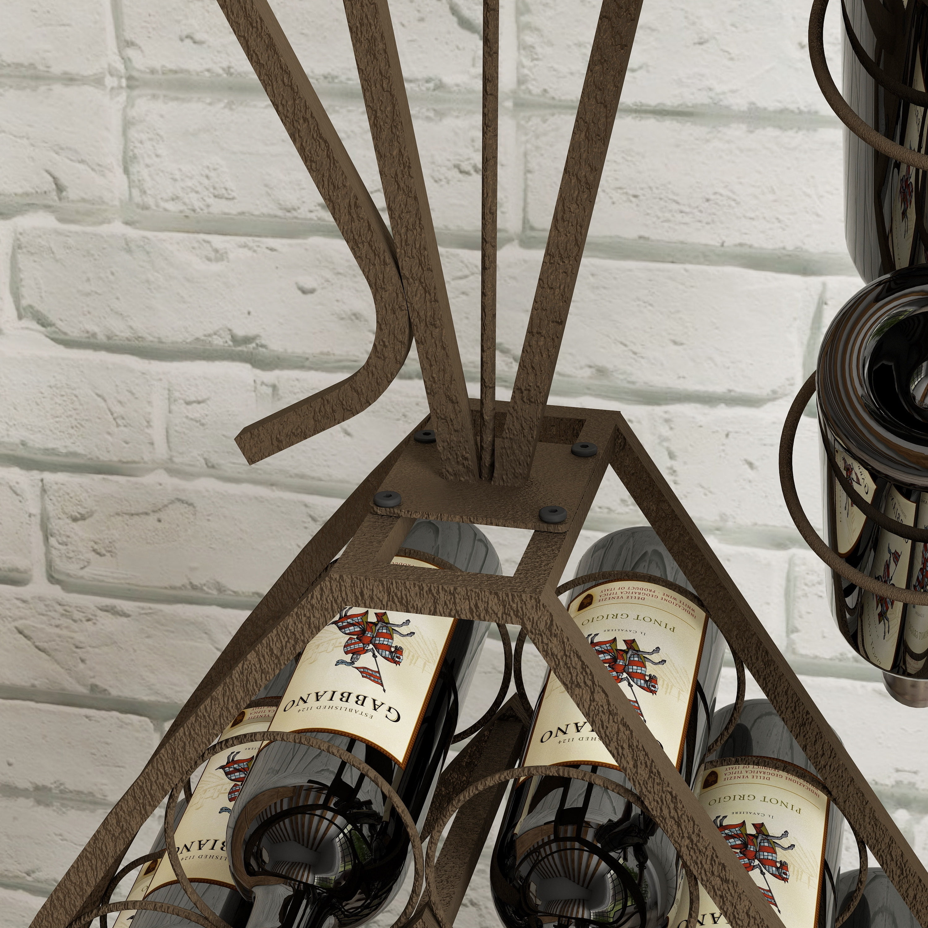 DUOSONG Unique Design Wine Bakers Rack, Freestanding Wine Rack With ...