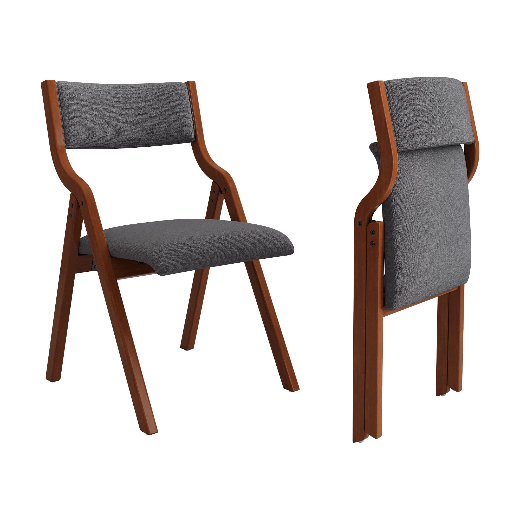 DUOSONG Upholstered Folding Dining Chair, Space Saving, Easy To Carry ...